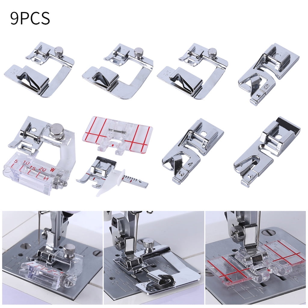 Floleo Clearance 9PC Rolled Hem Pressure Foot Sewing Machine For Singer ...