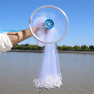 8Ft 2.4M Fishing Net Bait Easy Throw Hand Cast 3/4 Inch Strong Nylon ...