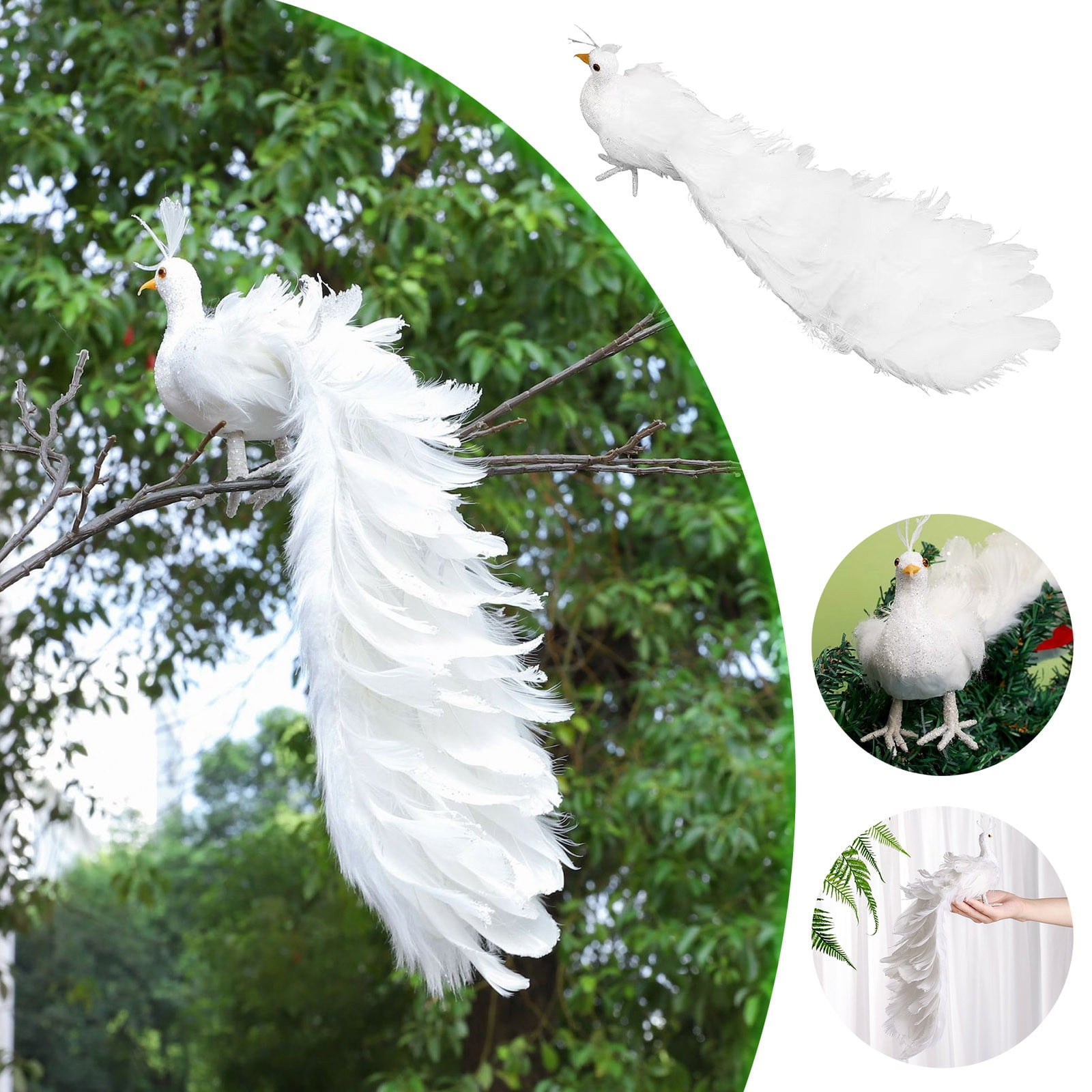 Floleo Clearance Peacock Garden Decoration, Clip-On Foam Birds ...