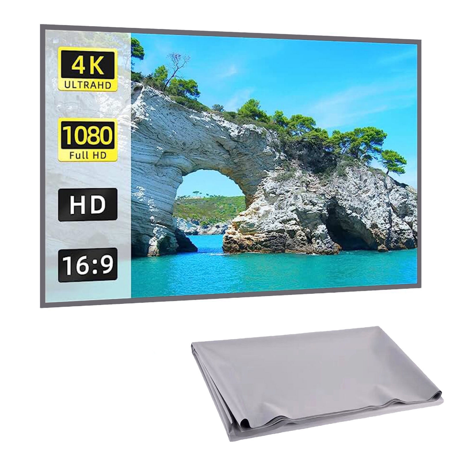 Floleo Clearance Projector Screen 72 Inches, Foldable Indoor Outdoor ...