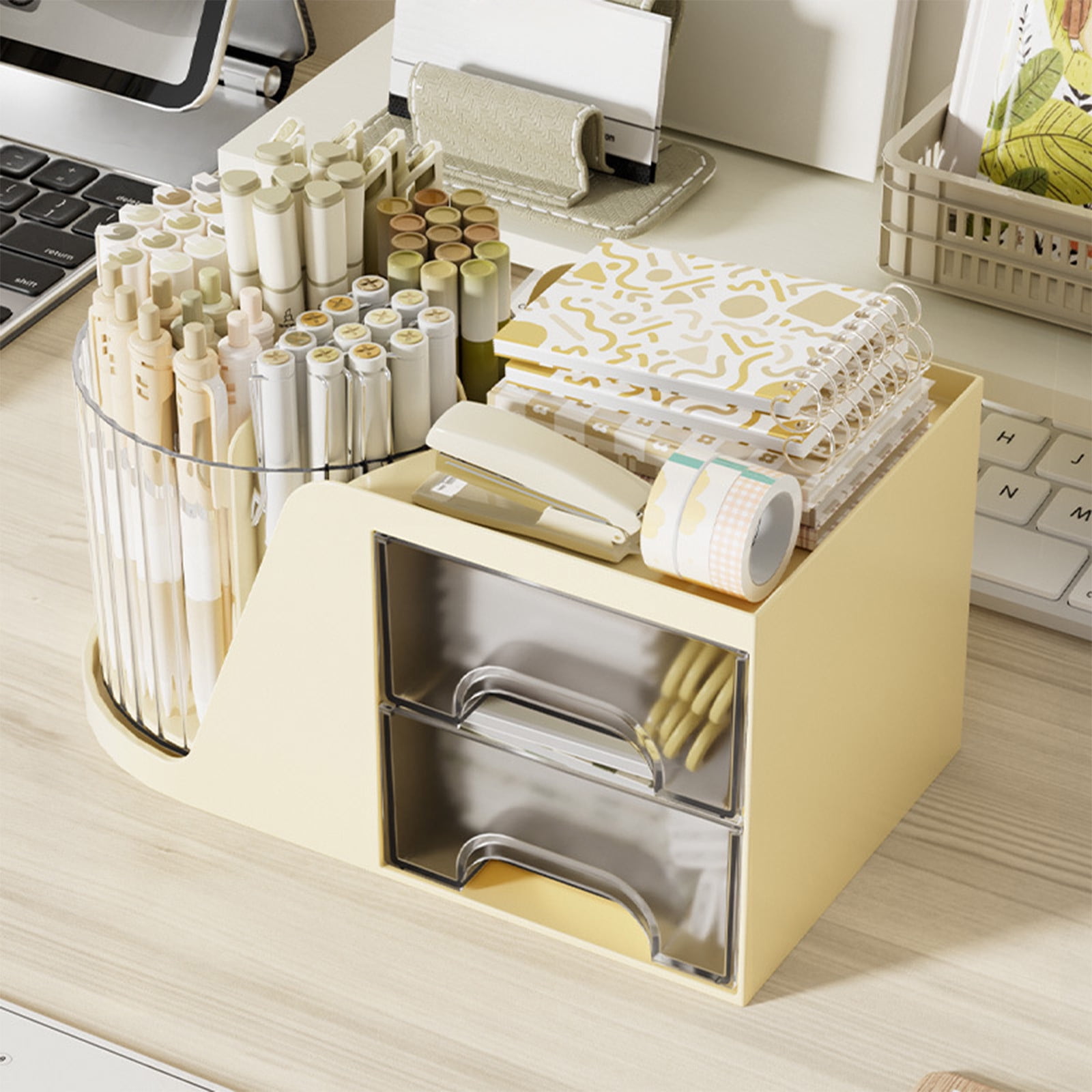 Floleo Clearance Rotating Pen Storage Box Drawer Style Organizer for ...