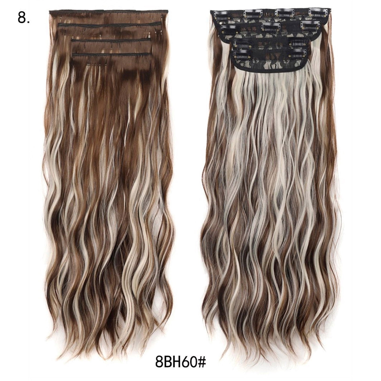 Floleo Clearance Women's Long Curly Hair Fake Water Ripple Curly Hair ...