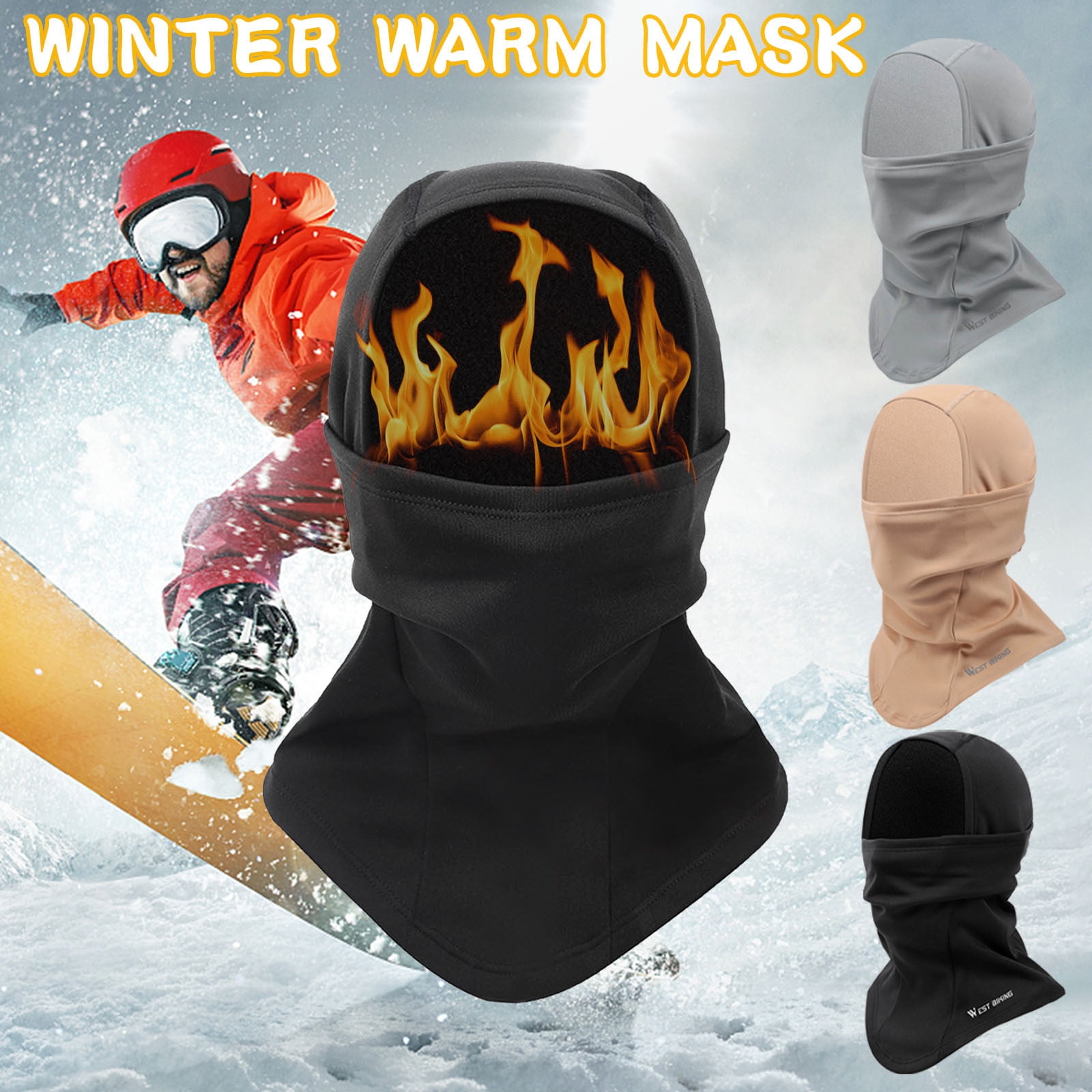Floleo Cold Mask Sports Head- Gear Riding Face Cover Winter Head Hood ...