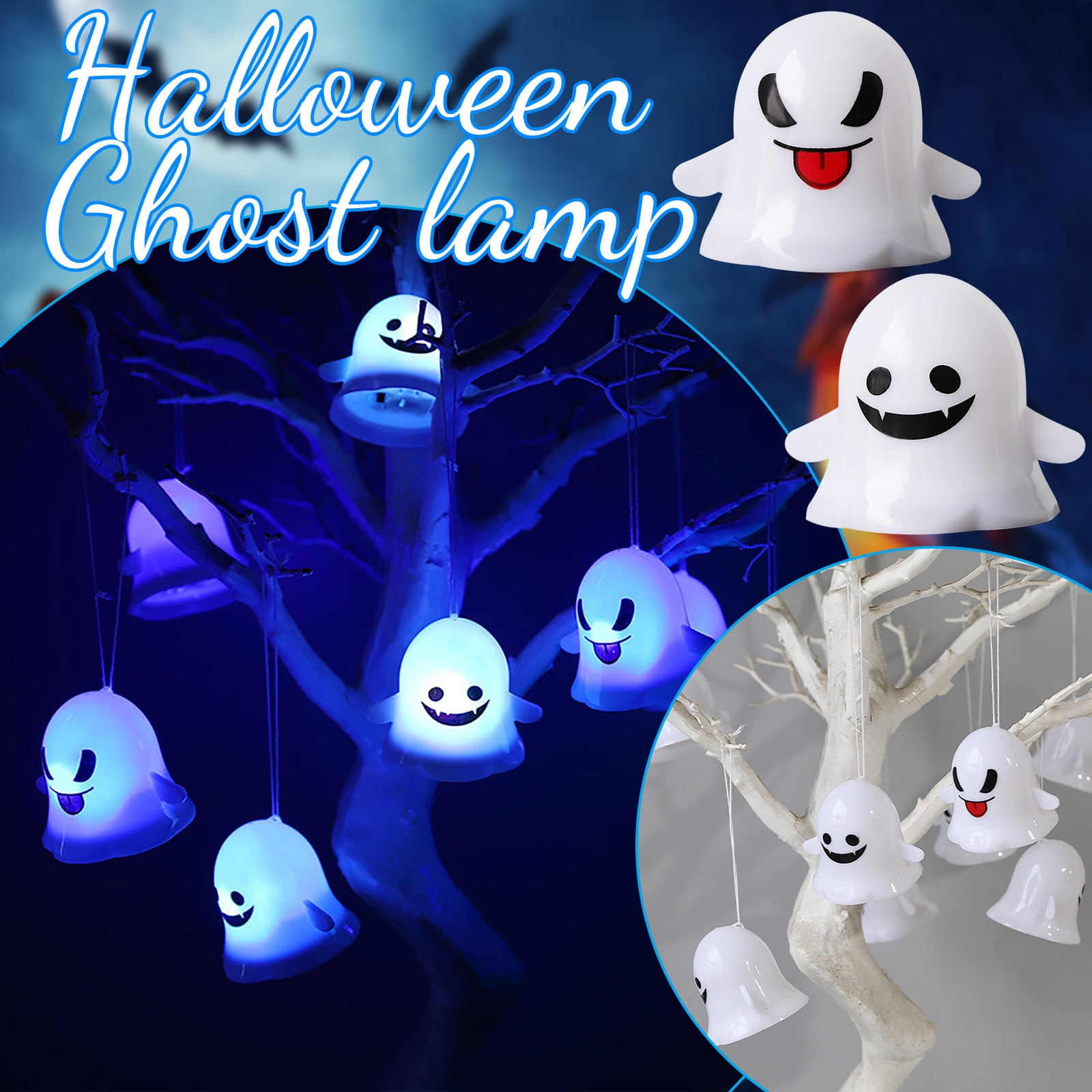 Floleo Colorful Ghost Lights Ghost Shaped Light Halloween Light Scene ...