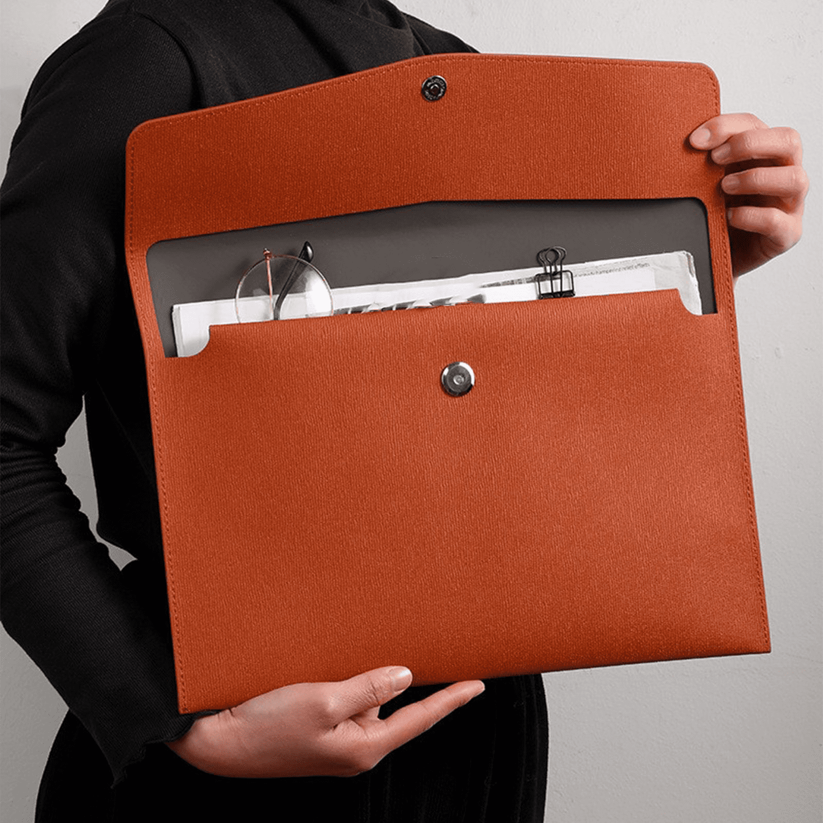 Floleo Document File Folder, Waterproof Thin PU Leather A4 Envelope ...