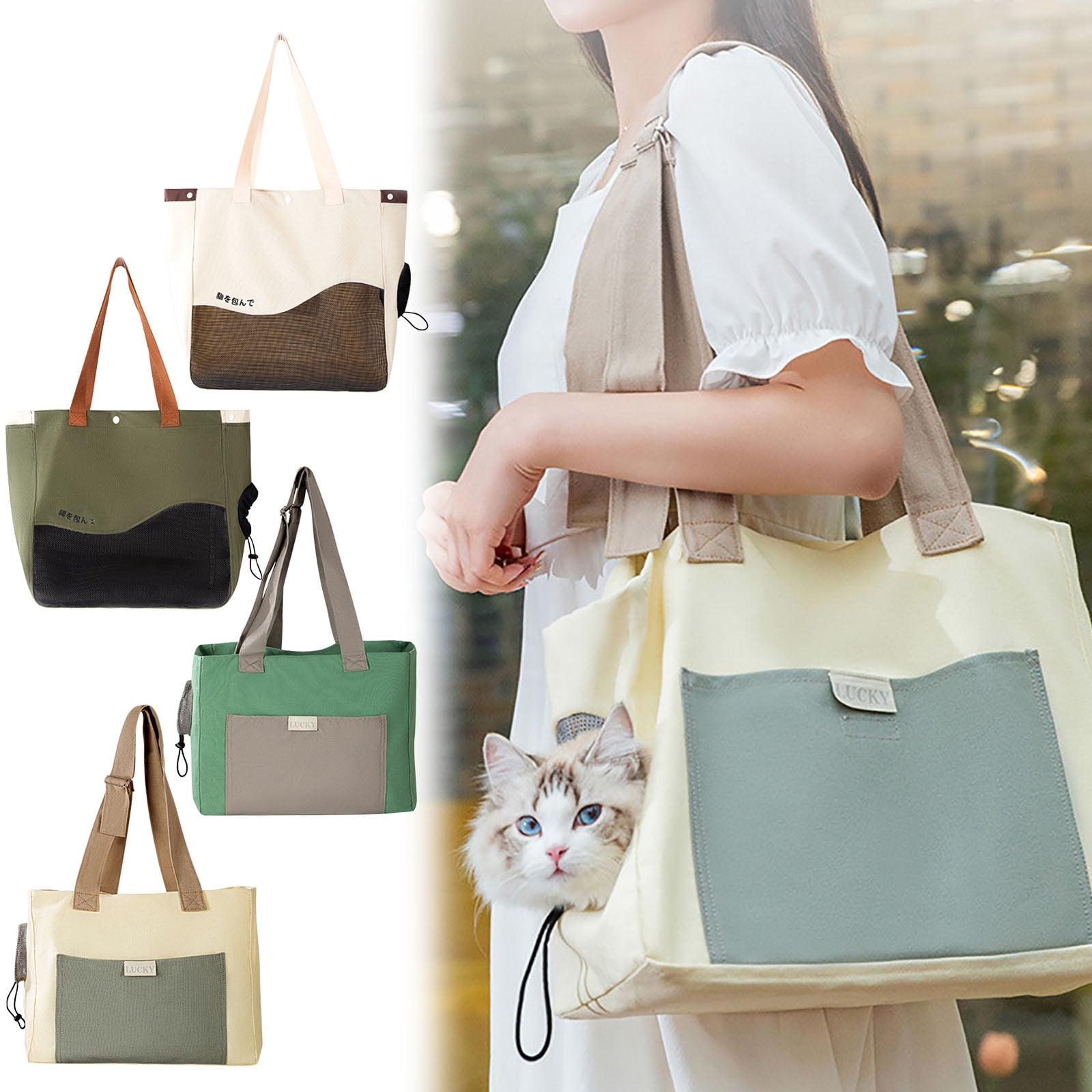 Floleo Dog Carrier Tote, Pet Travel Bag For Cat And Small Dog, Dog ...