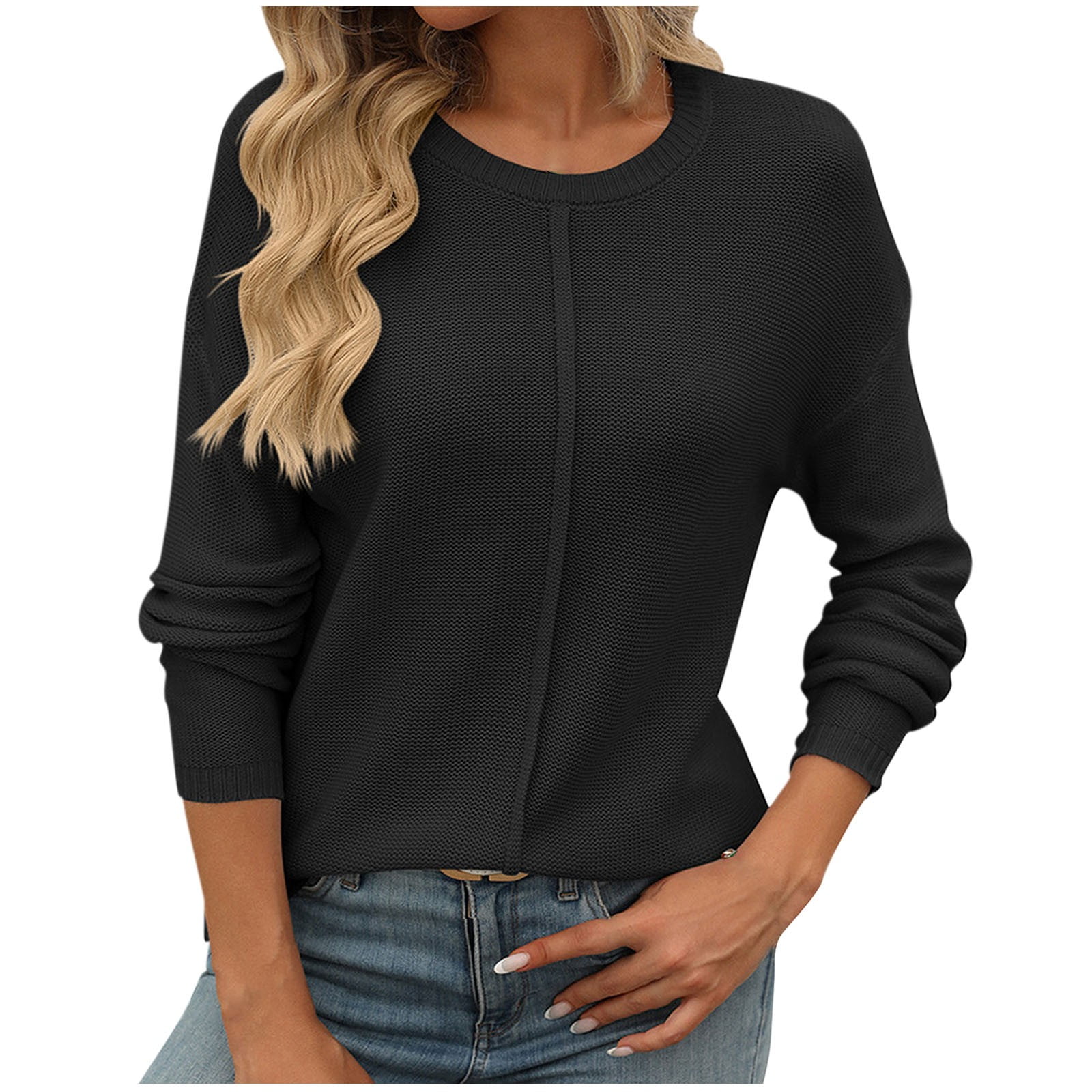 Floleo Fall Lightweight Sweaters for Women 2024 Casual Knitted Solid ...