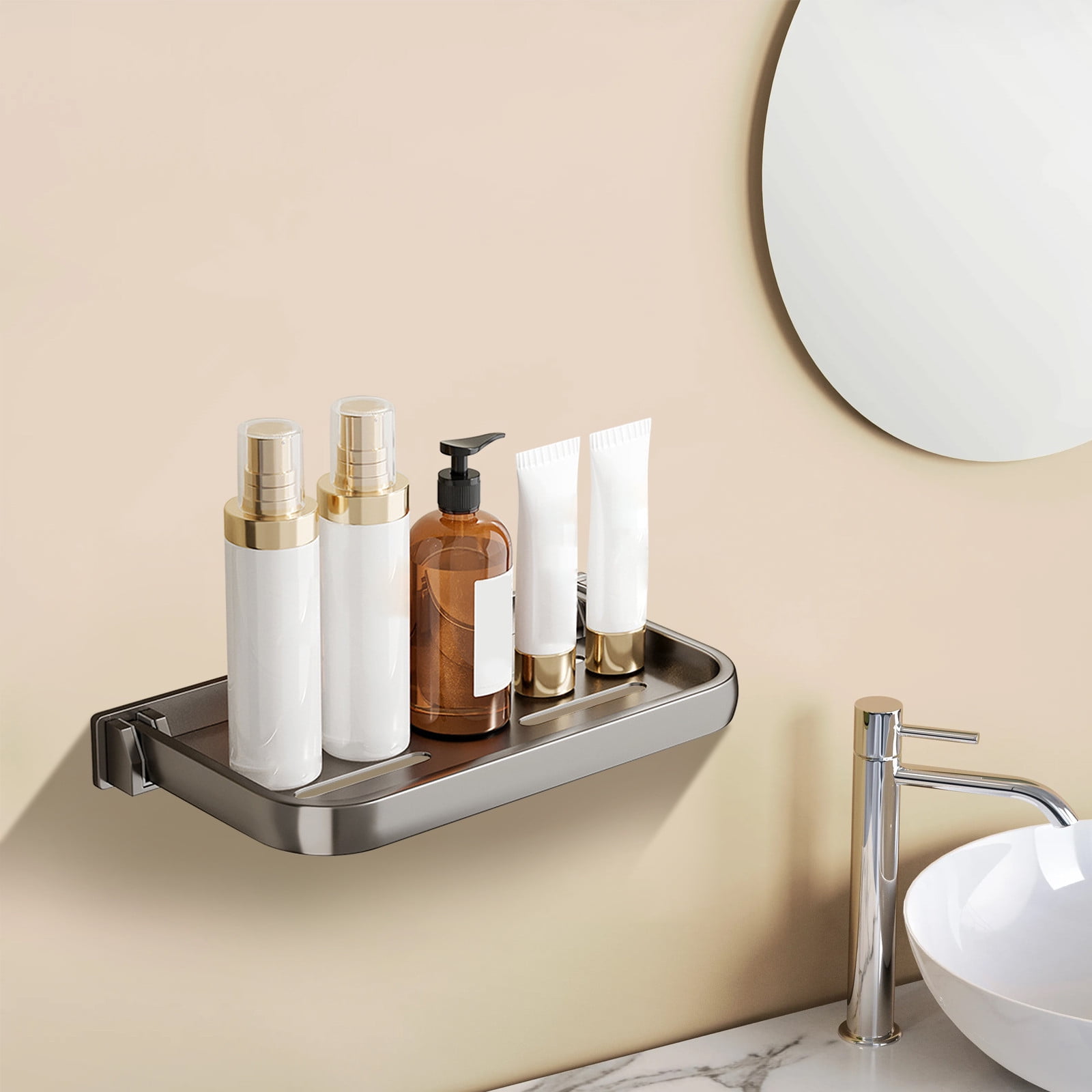 Floleo Folding Bathroom Wall Shelf, Wall Mounted Floating Shelves, 90 ...