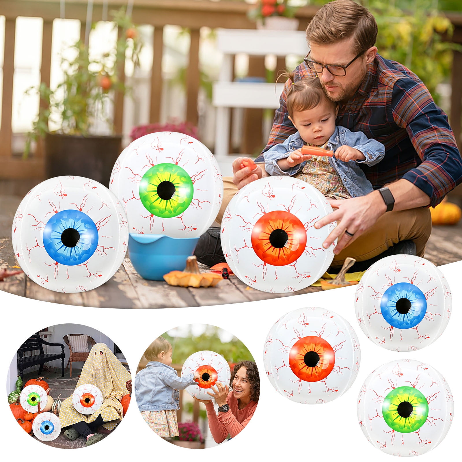 Floleo Giant Inflatable Eye Balls, Halloween Decorations Indoor ...