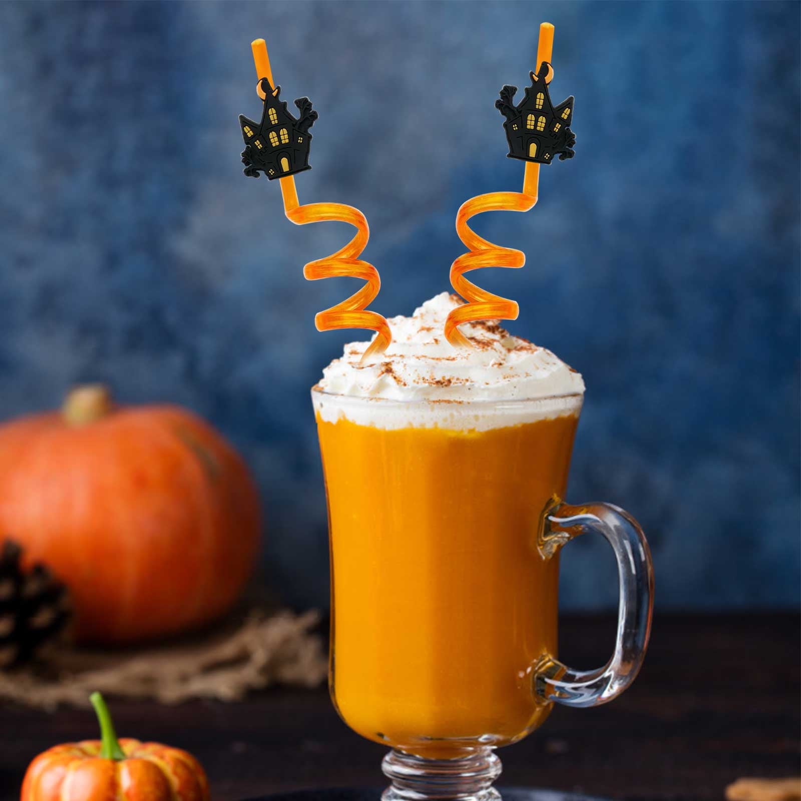 Floleo Halloween 10Pcs Party Favors Halloween Straws Reusable Plastic ...