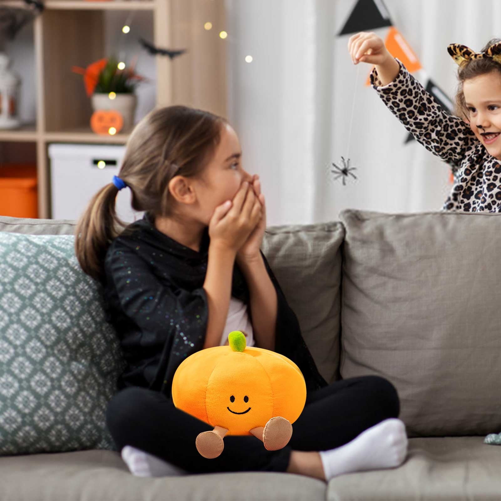 Floleo Halloween Cute Pumpkin Plush - Kawaii Pumpkin Food Stuffed ...