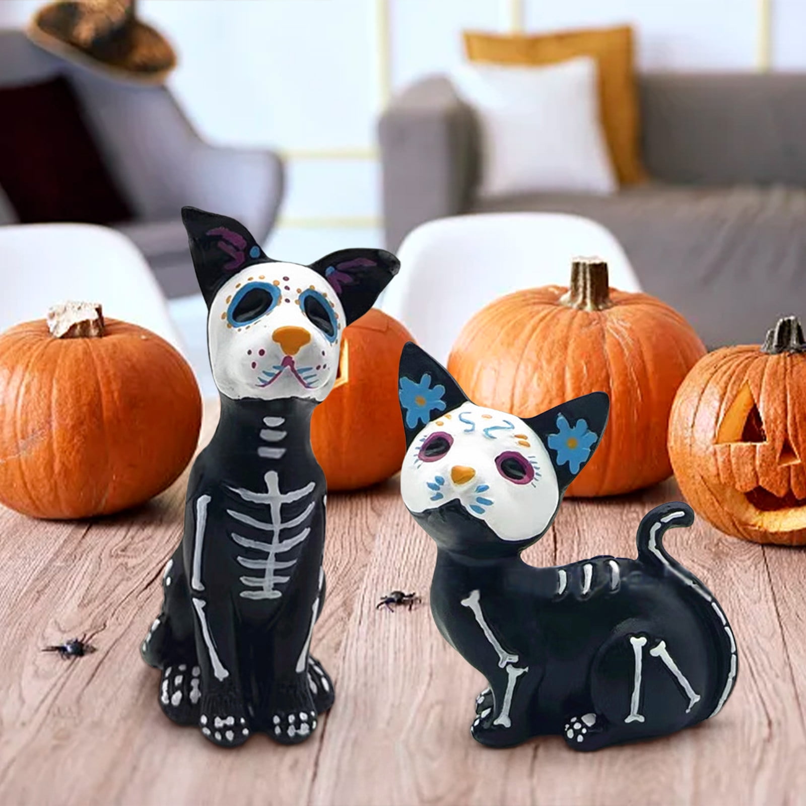 Floleo Halloween Day Of The Dead Dog Figurine ,Halloween Dog Statue ...