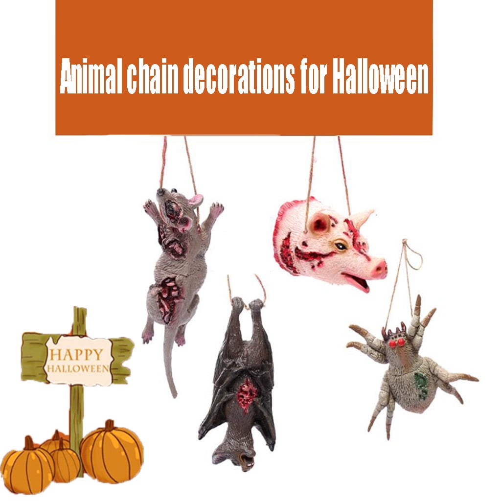 Floleo Halloween Decor Haning Animal Prop Realistic Looking Spooky Mice ...