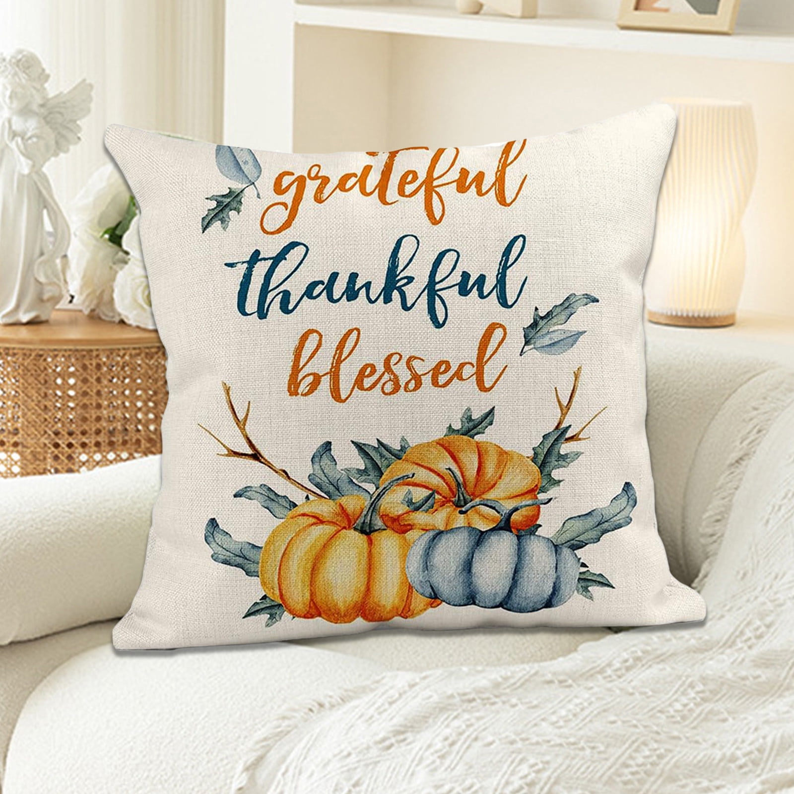 Floleo Halloween Fall Decor Pillow Covers 18X18 Thanksgiving Blue ...
