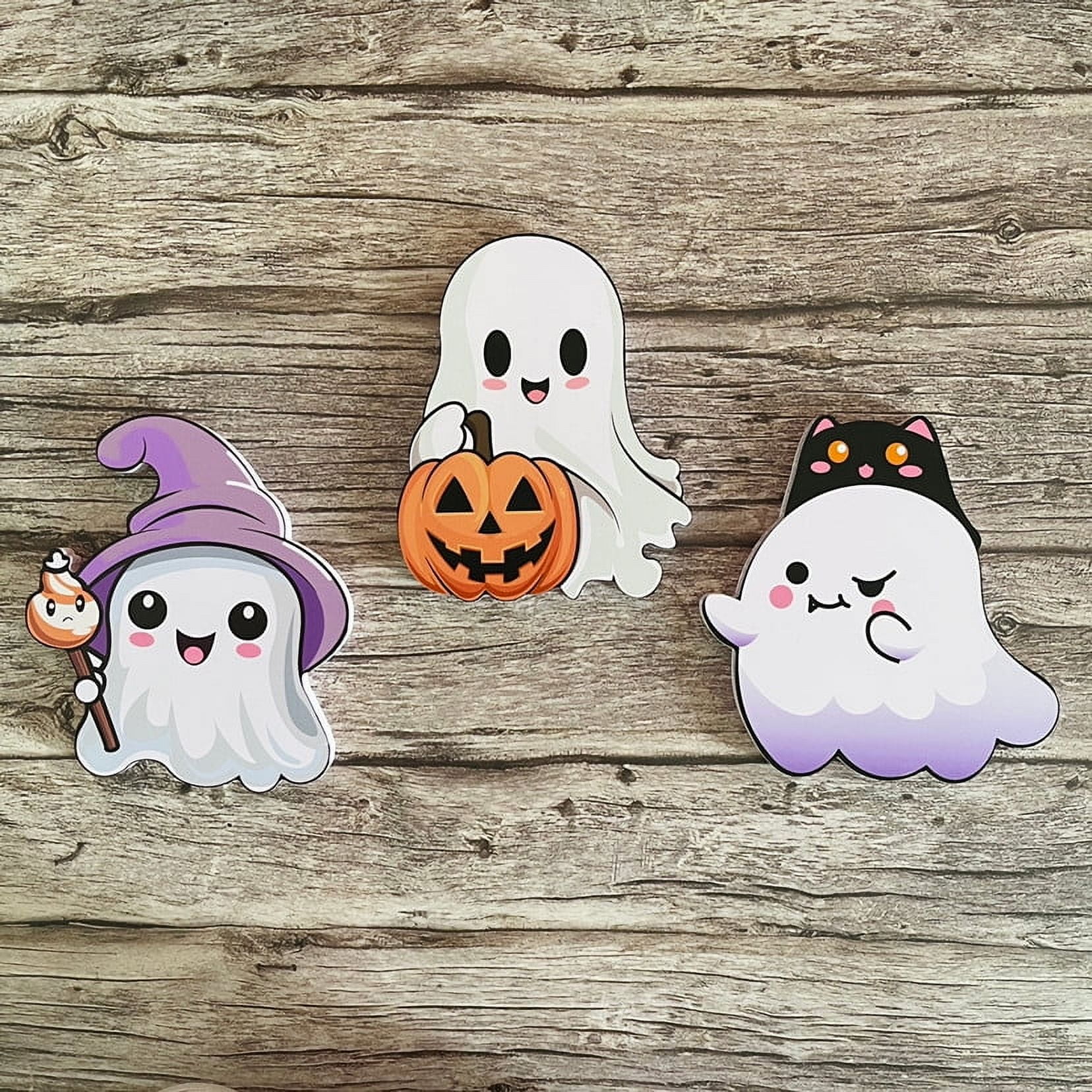 Floleo Halloween Ghost Cutouts Pink Cute Ghost Paper Cut-Outs Halloween ...
