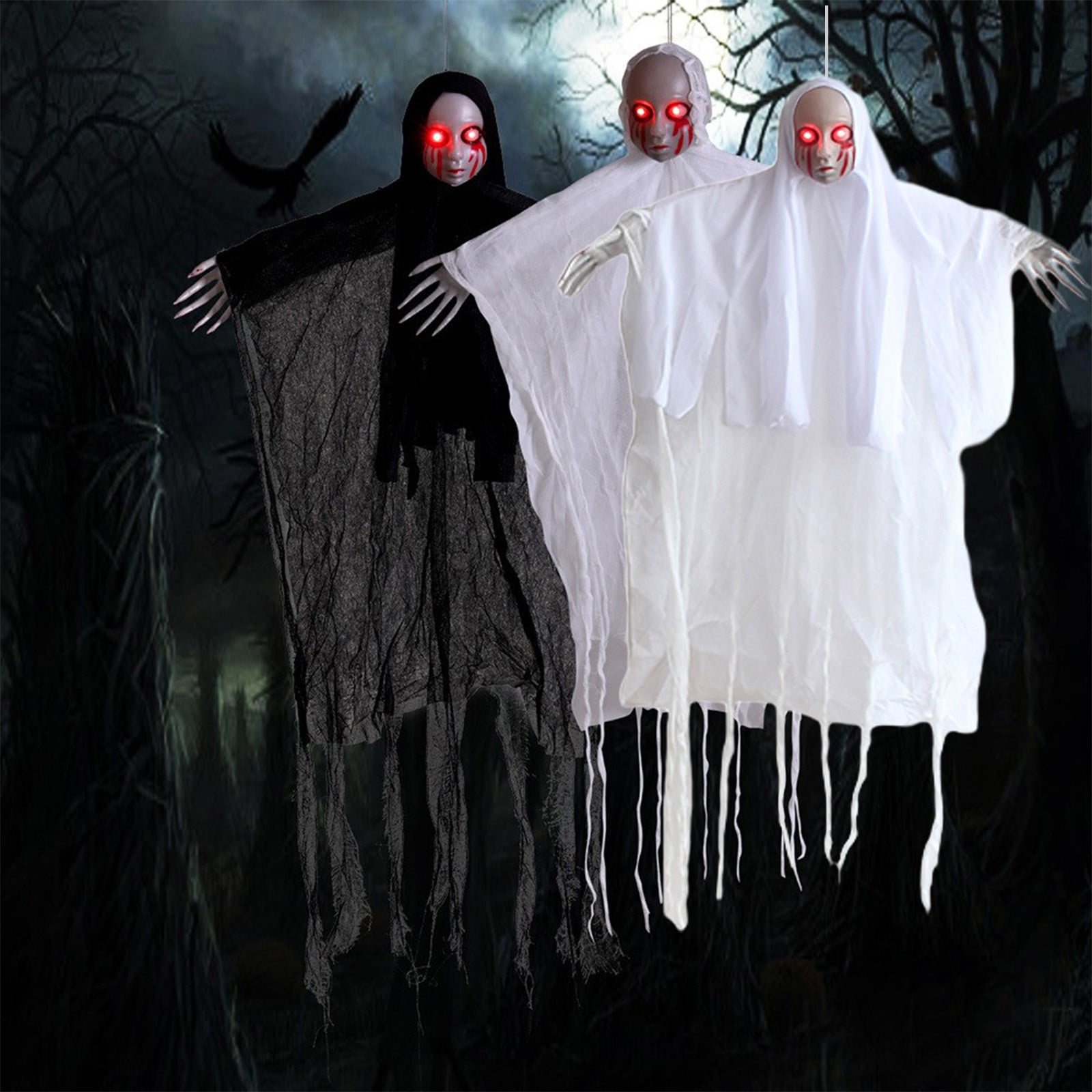 Floleo Halloween Hanging Ghost Decorations Outdoor Halloween Skeleton ...