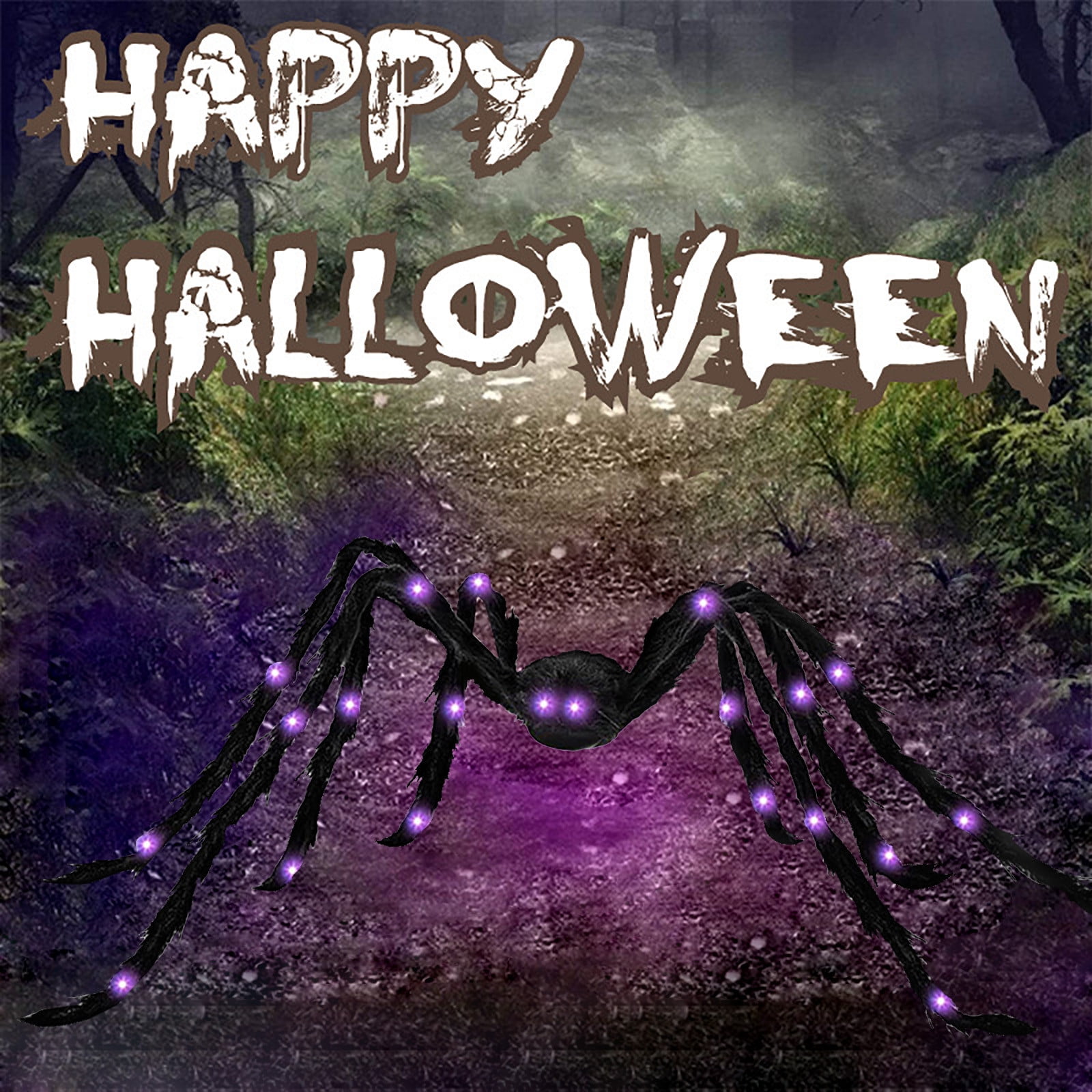 Floleo Halloween Spider Decorations Light Up Giant Spider For Indoor Outdoor Halloween ...