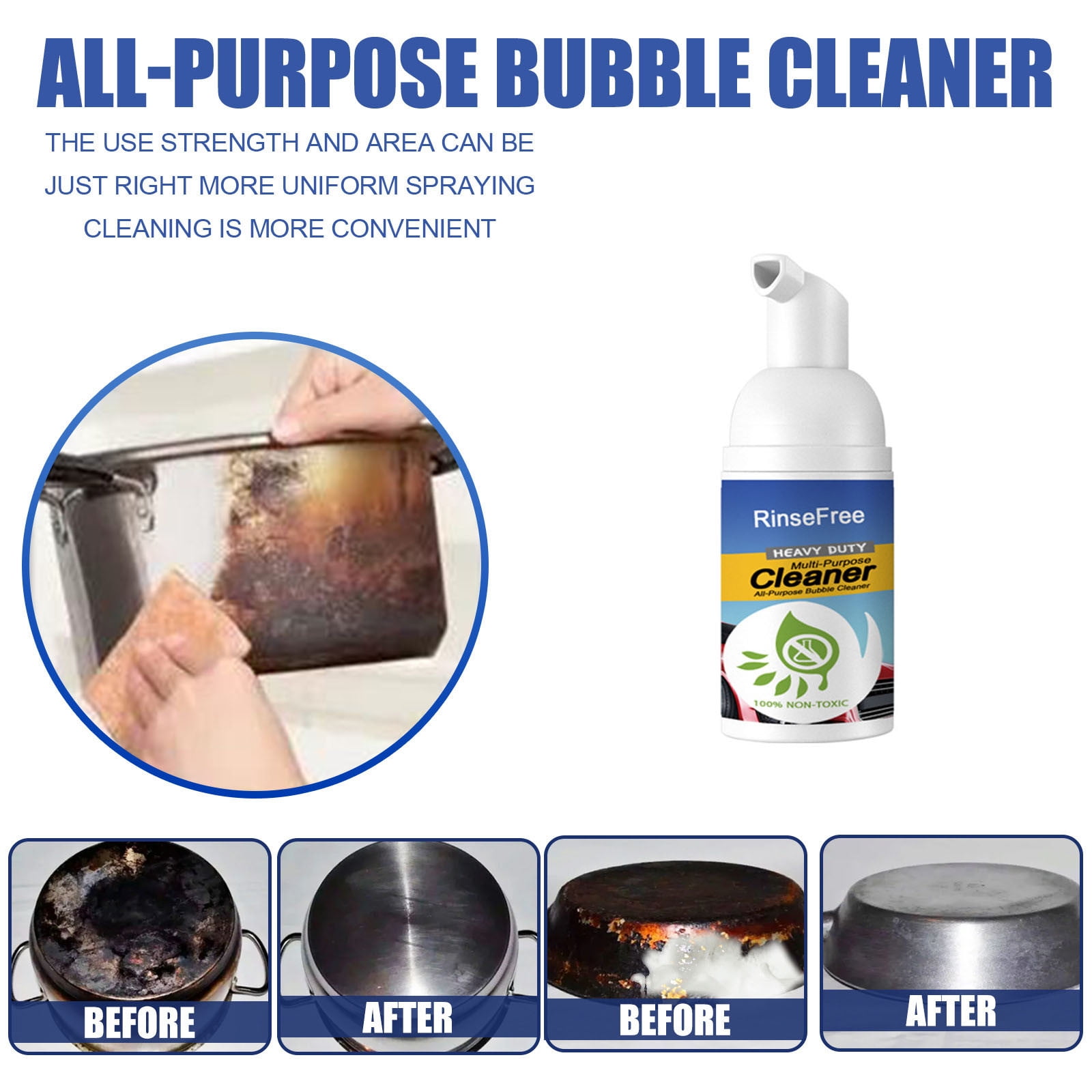 Fnochy Heavy Duty Foam Cleaner Degreaser for Kitchen, Multi-Purpose ...