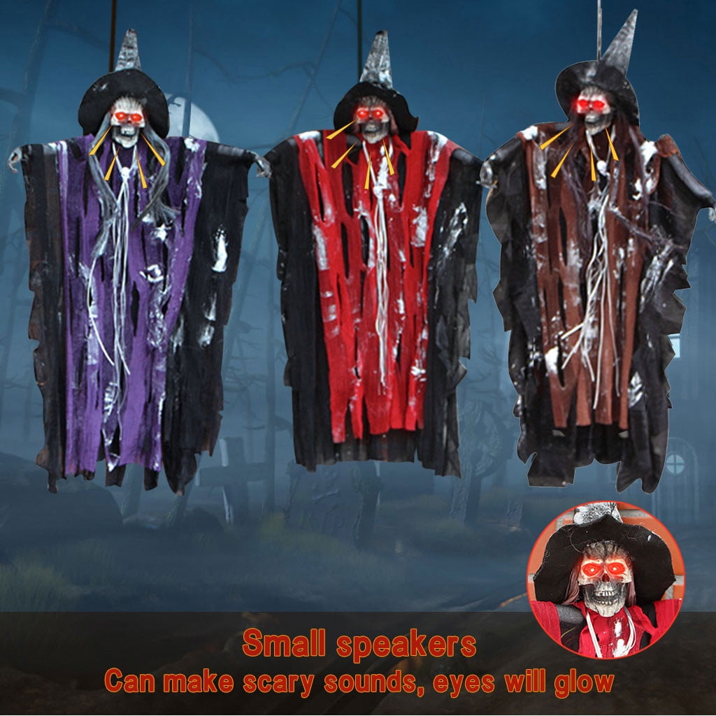 Floleo Horrible Halloween Hanging Ghost With Creepy Sound, Scary Voice ...