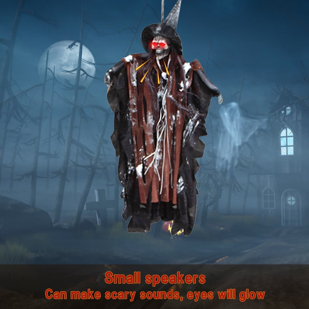 Floleo Horrible Halloween Hanging Ghost With Creepy Sound, Scary Voice ...