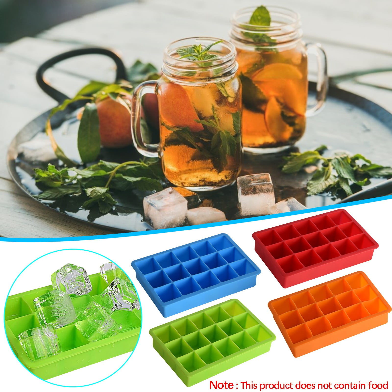 Floleo Ice Cube Tray With Lid And Bin, Ice Trays For Freezer, Easy ...