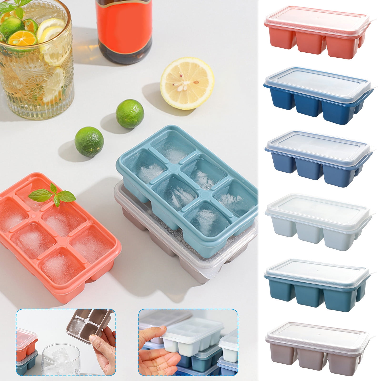 Floleo Ice Cube Trays Silicone Chocolate Mold Wax Melt Molds Easy ...