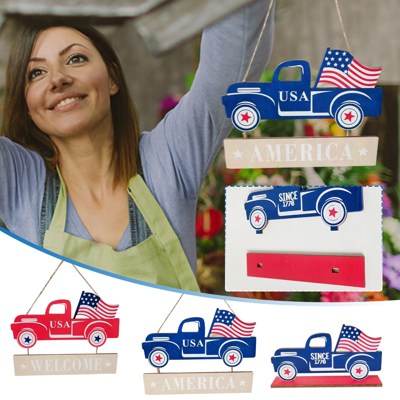 Floleo Independence Day Desk Decor Memorial Independence Labor Day ...