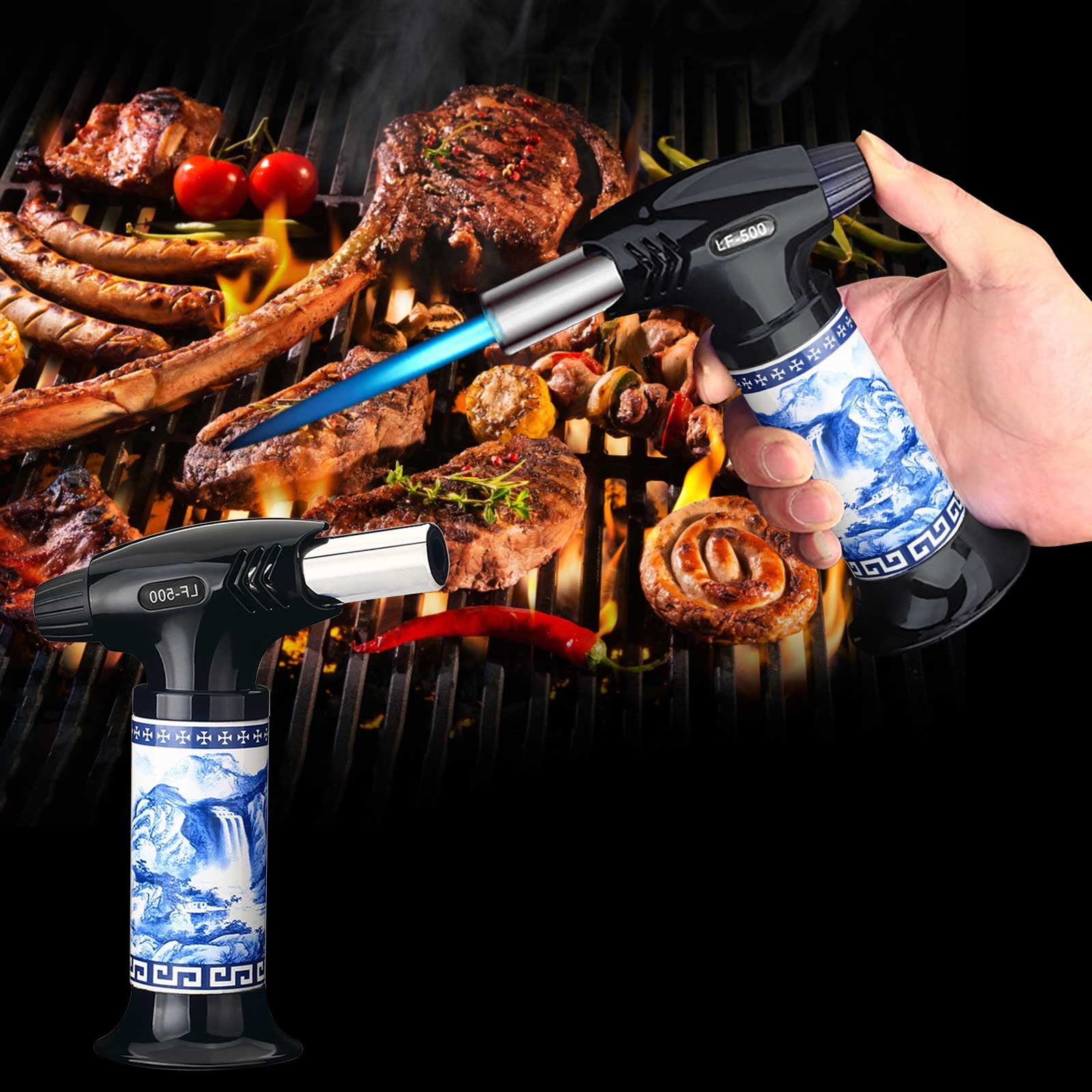 Floleo Metal Lighter Windproof Rechargeable Adjustable Flame Blowtorch ...