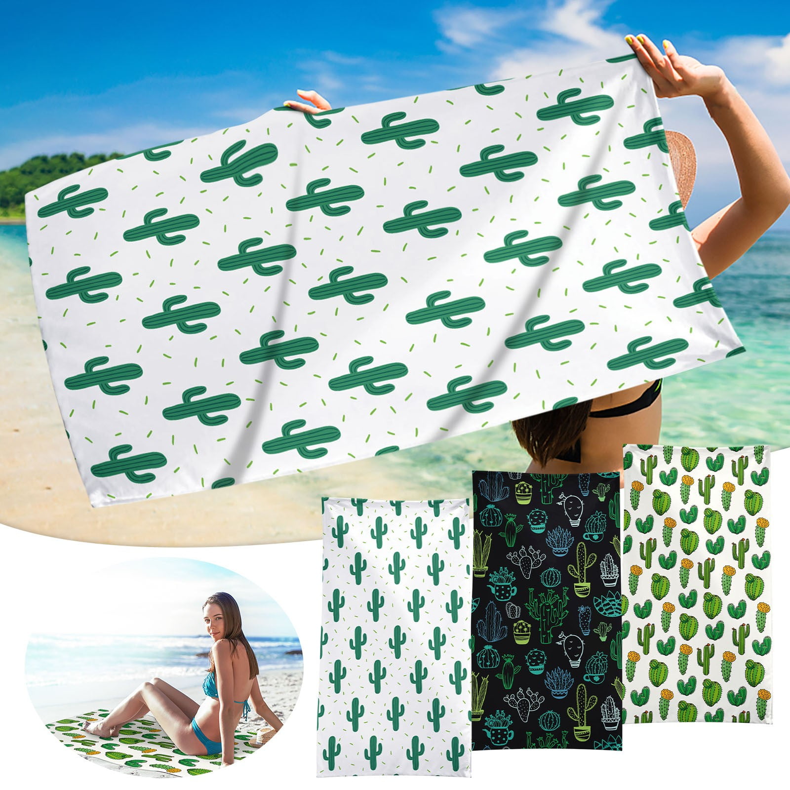 Floleo Oversized Beach Towel Cotton, Extra Large 30"X60" Thick Pool ...