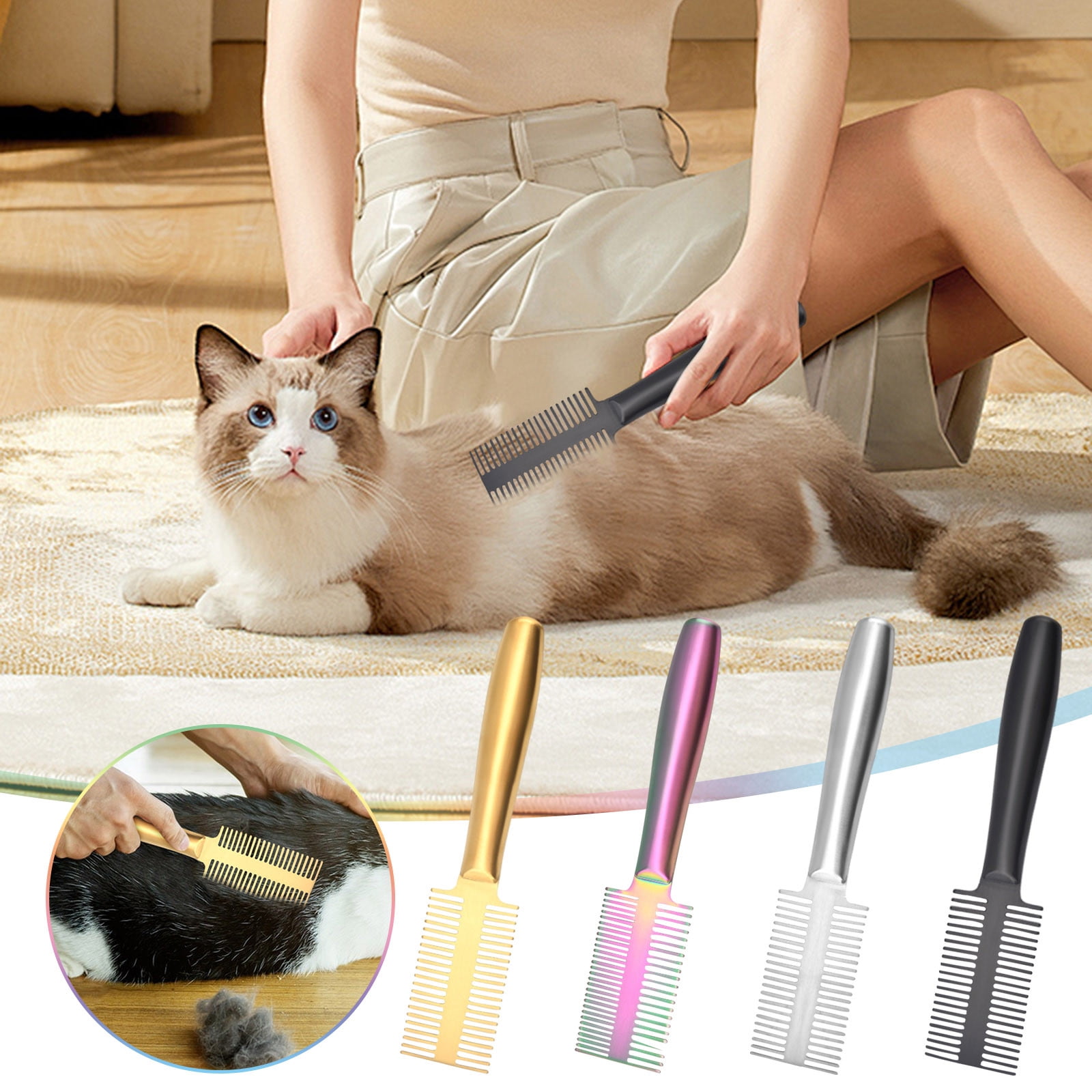 Floleo Pet Dog Combs For Grooming Matting - Metal Comb For Dogs With ...
