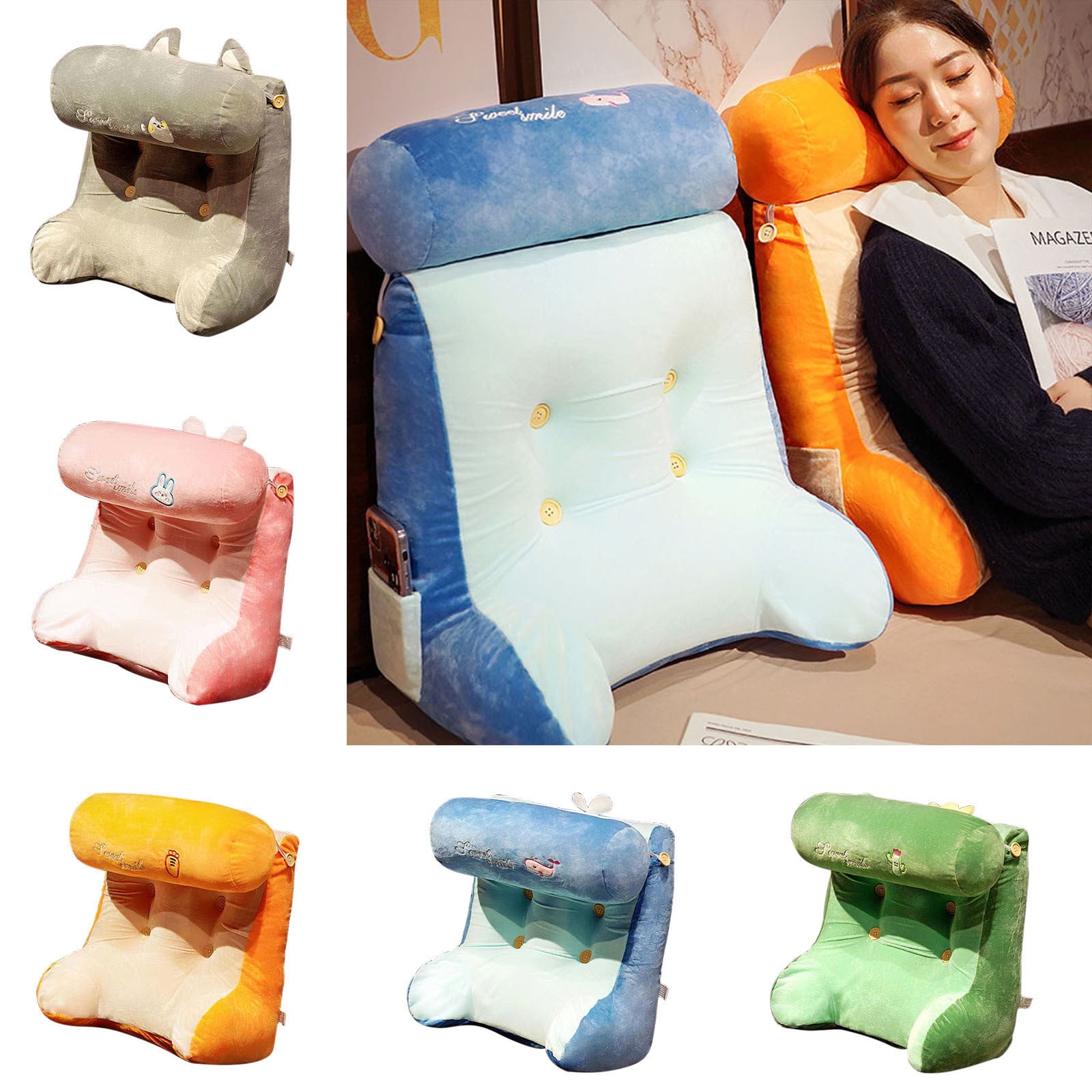 Floleo Reading Pillow With Wrist Support, Has Arm Rests, And Back ...