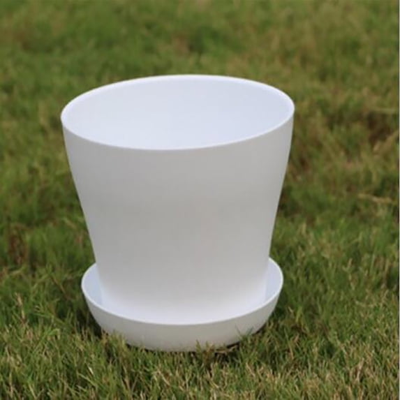 Floleo Resin Flower Pot with Tray, High Waist Long Planter for Balcony ...