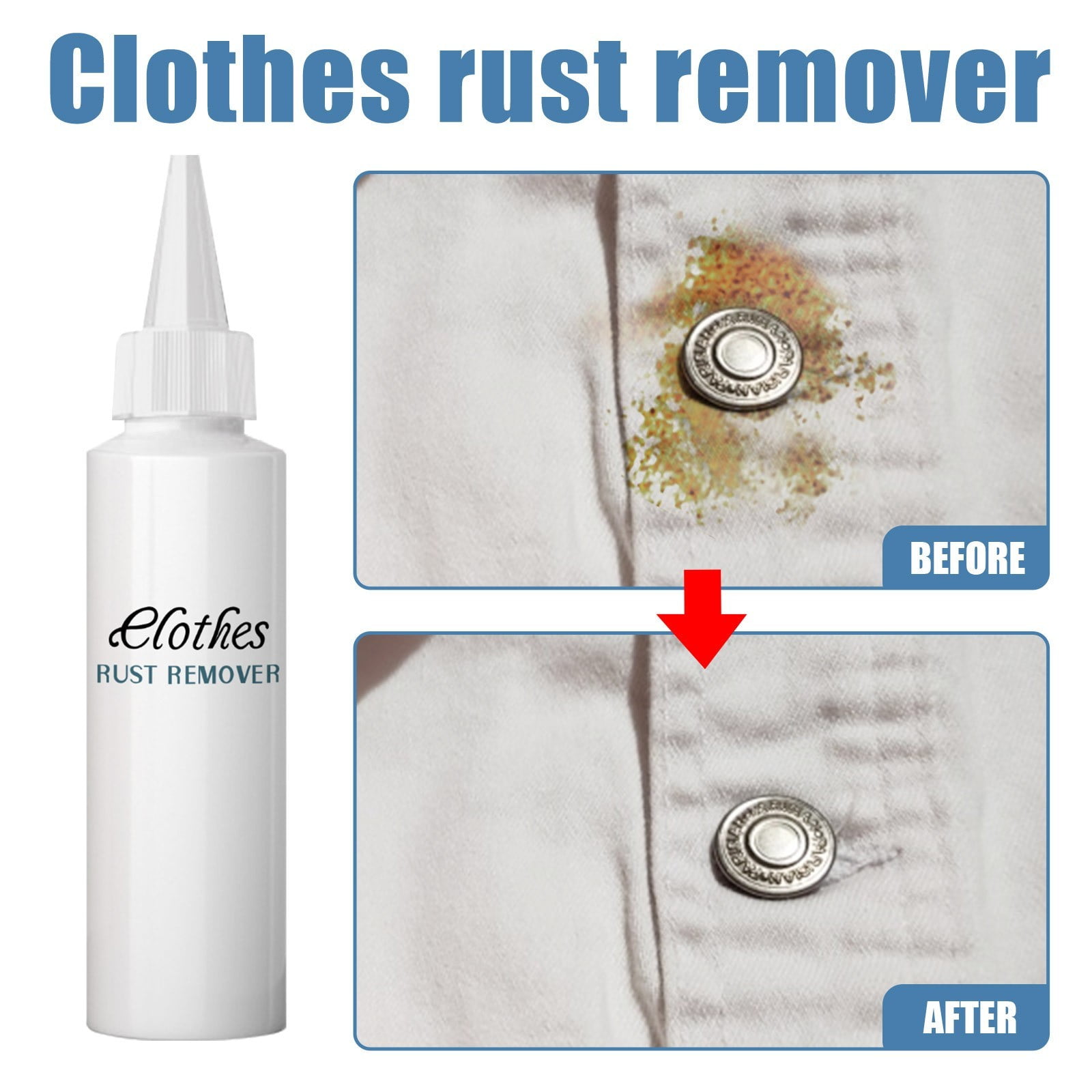 Floleo Rust Remover for Clothes, 110ML Anhydrous Fabric Cleaner ...