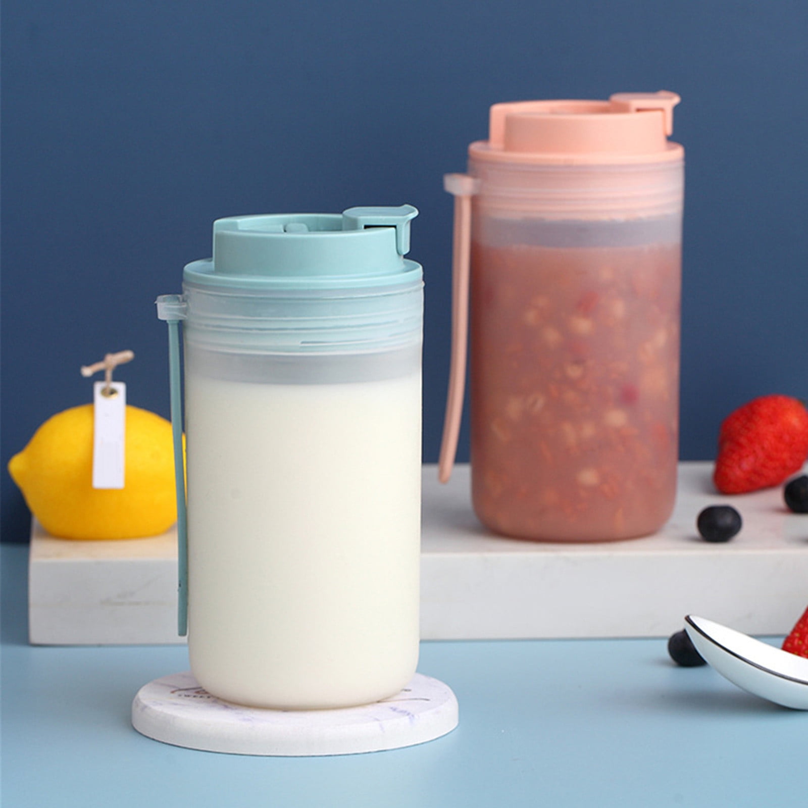 Floleo Salad Shaker Cup, Portable Cereal Cup With Lids And Fork, Yogurt ...