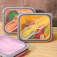 Floleo Silicone Lunch Box Bento Box, Collapsible Folding Food Storage ...