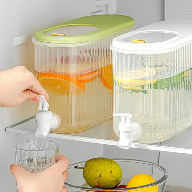 Floleo Small Drink Dispenser With Spigots, Plastic Fridge Beverage ...