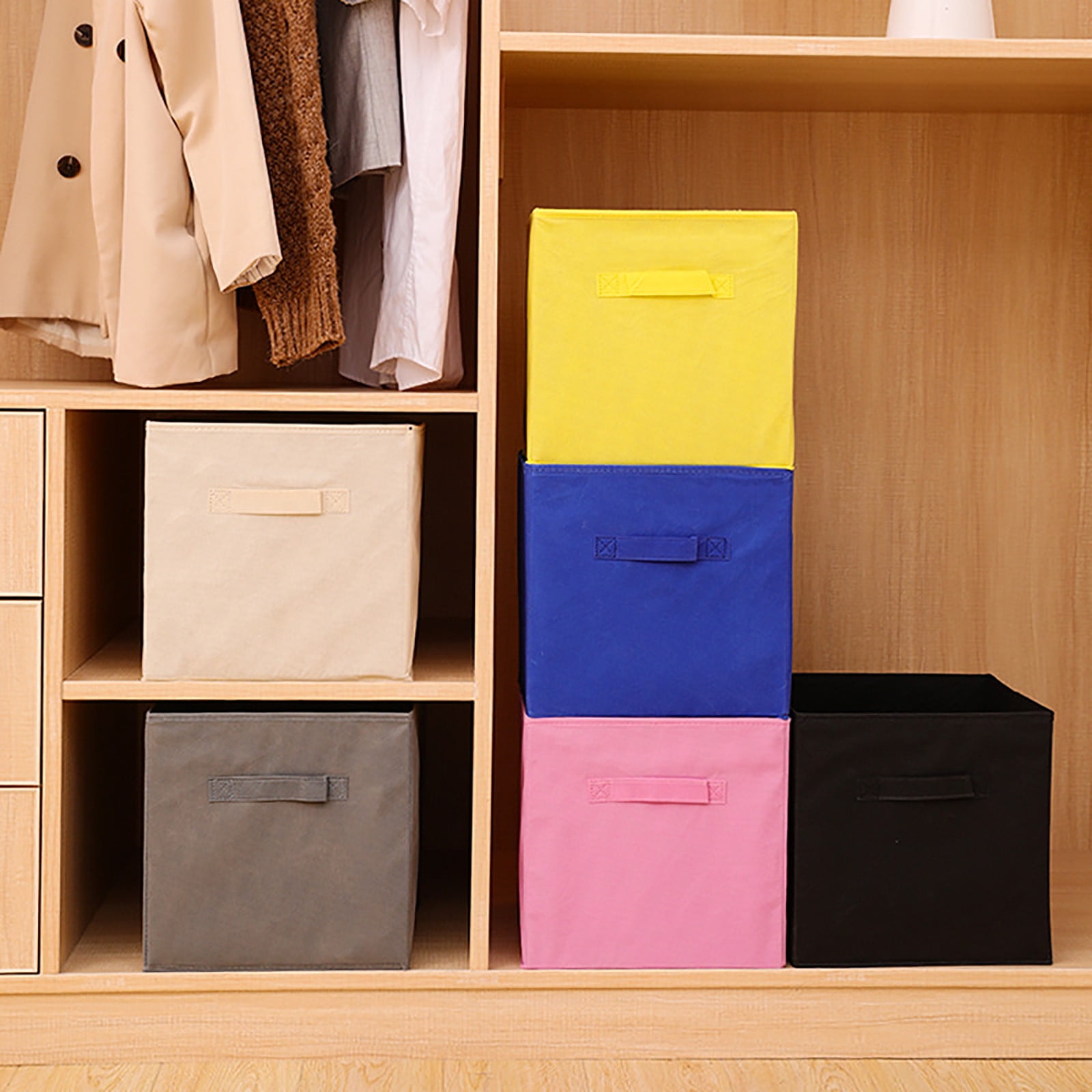 Floleo Storage Bins, Foldable Fabric Storage Cubes And Cloth Storage ...