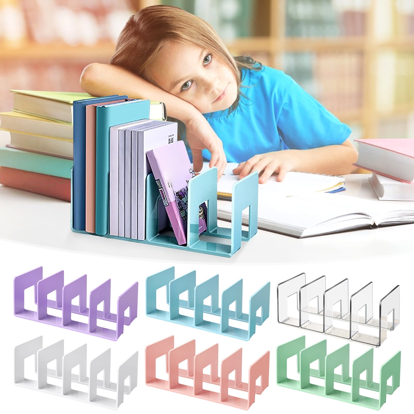 Floleo Sturdy Magazine Holder 4 Compartments Plastic Desktop File ...