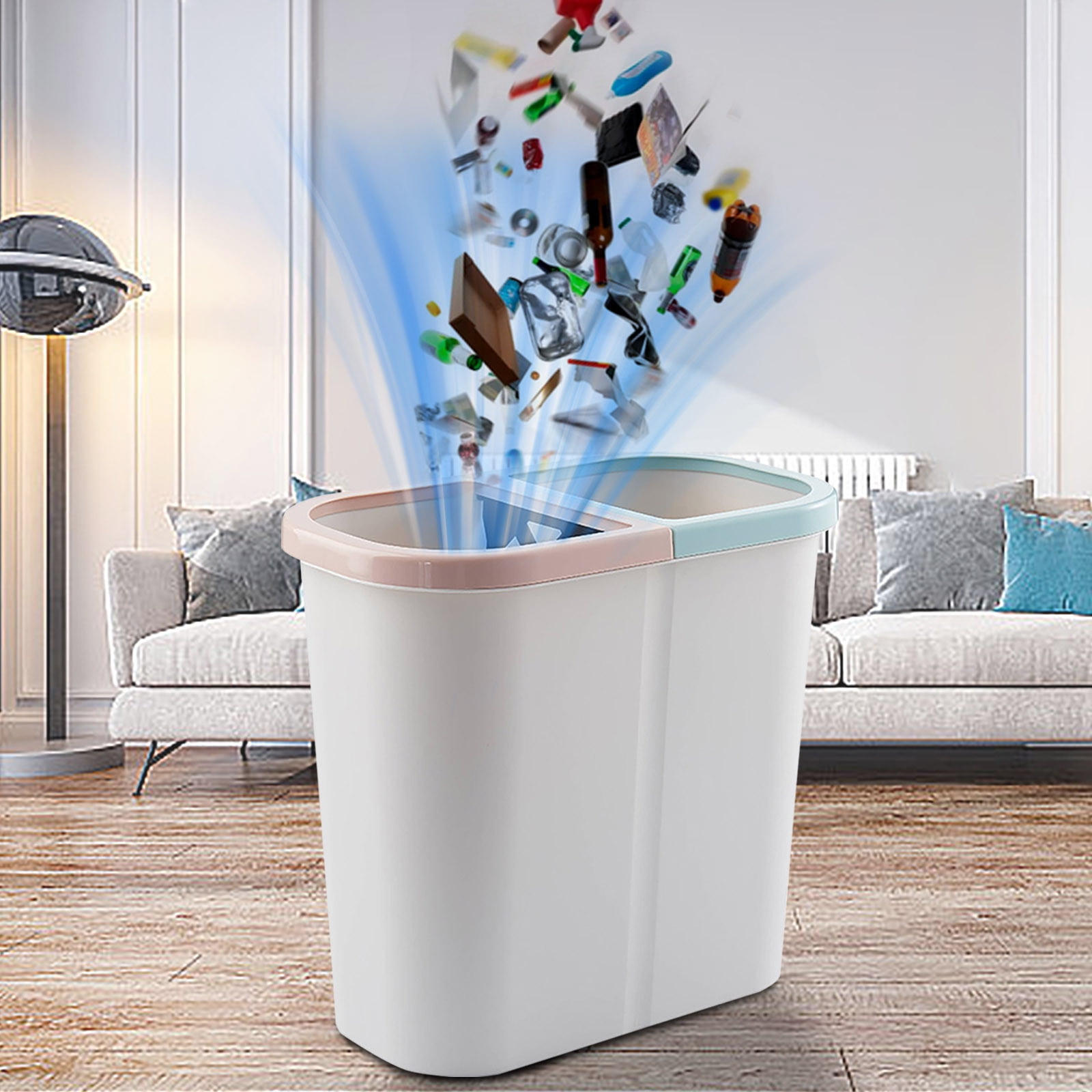 Floleo Trash Can Mini Desktop Wastebasket Recycling Bin For Kitchen ...