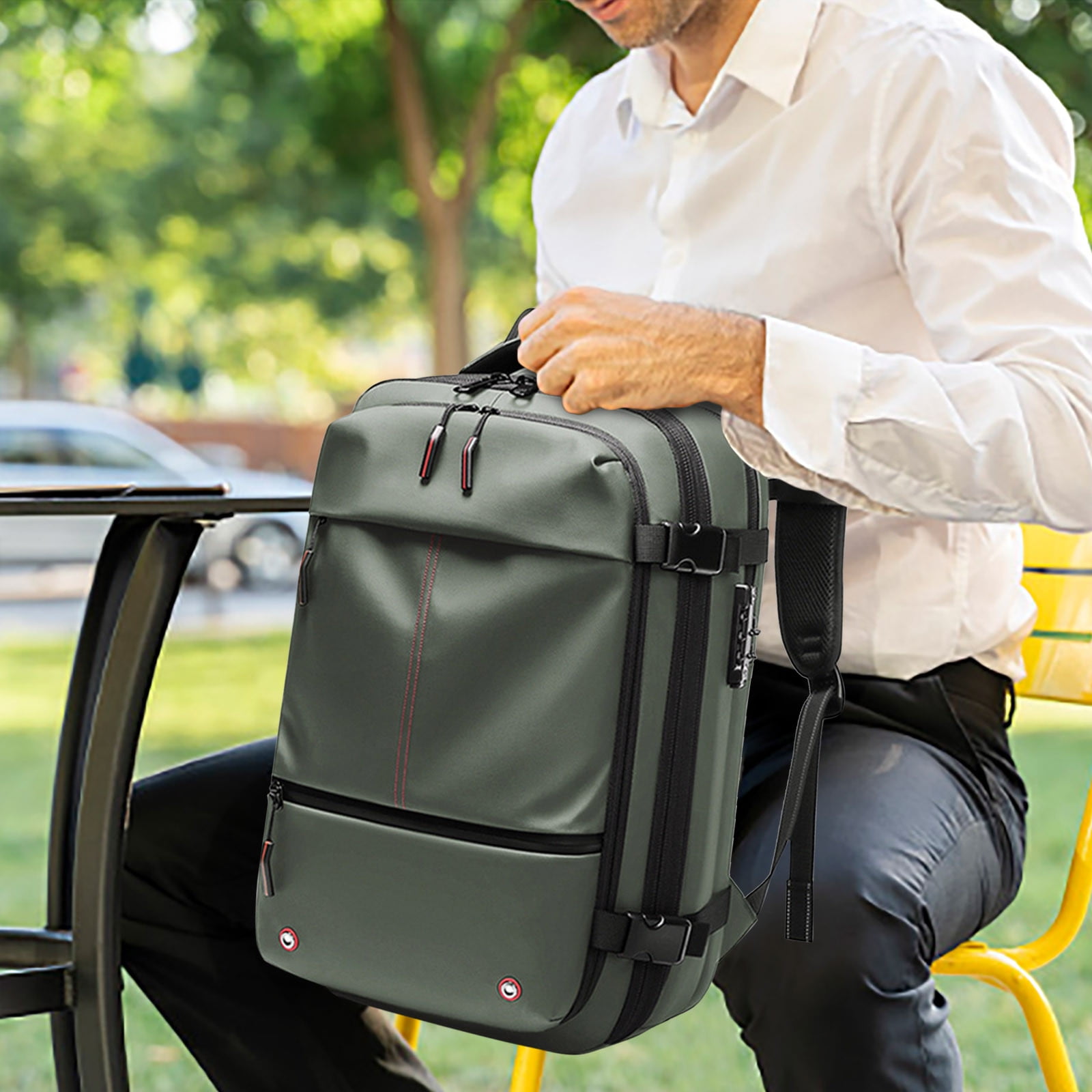 Floleo Travel Carry On Backpack With Vacuum Seal Expandable Flight ...