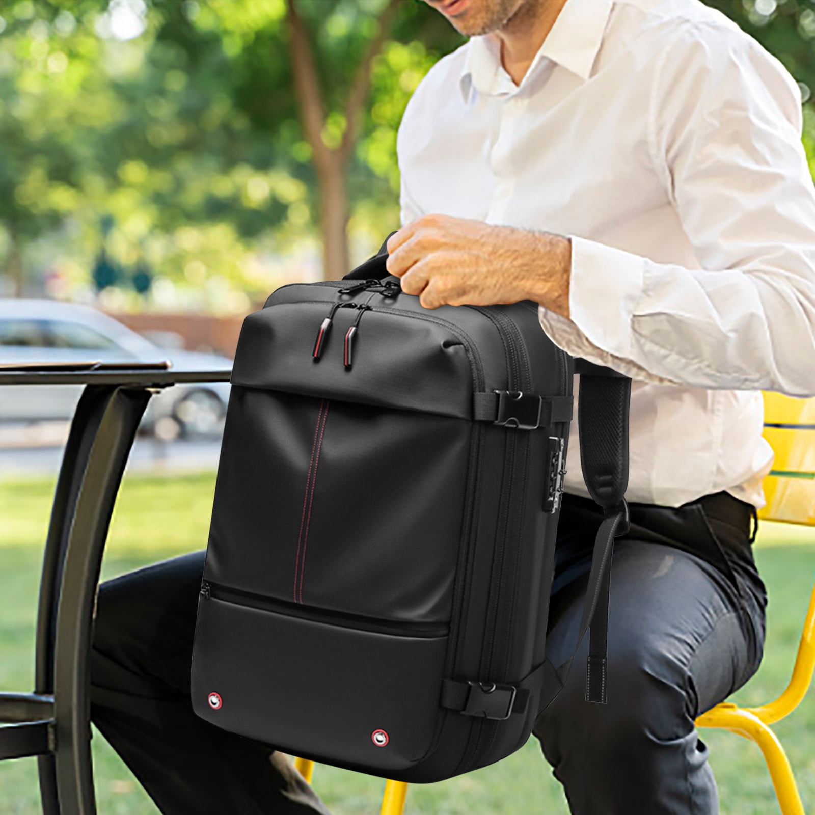 Floleo Travel Carry On Backpack With Vacuum Seal Expandable Flight ...