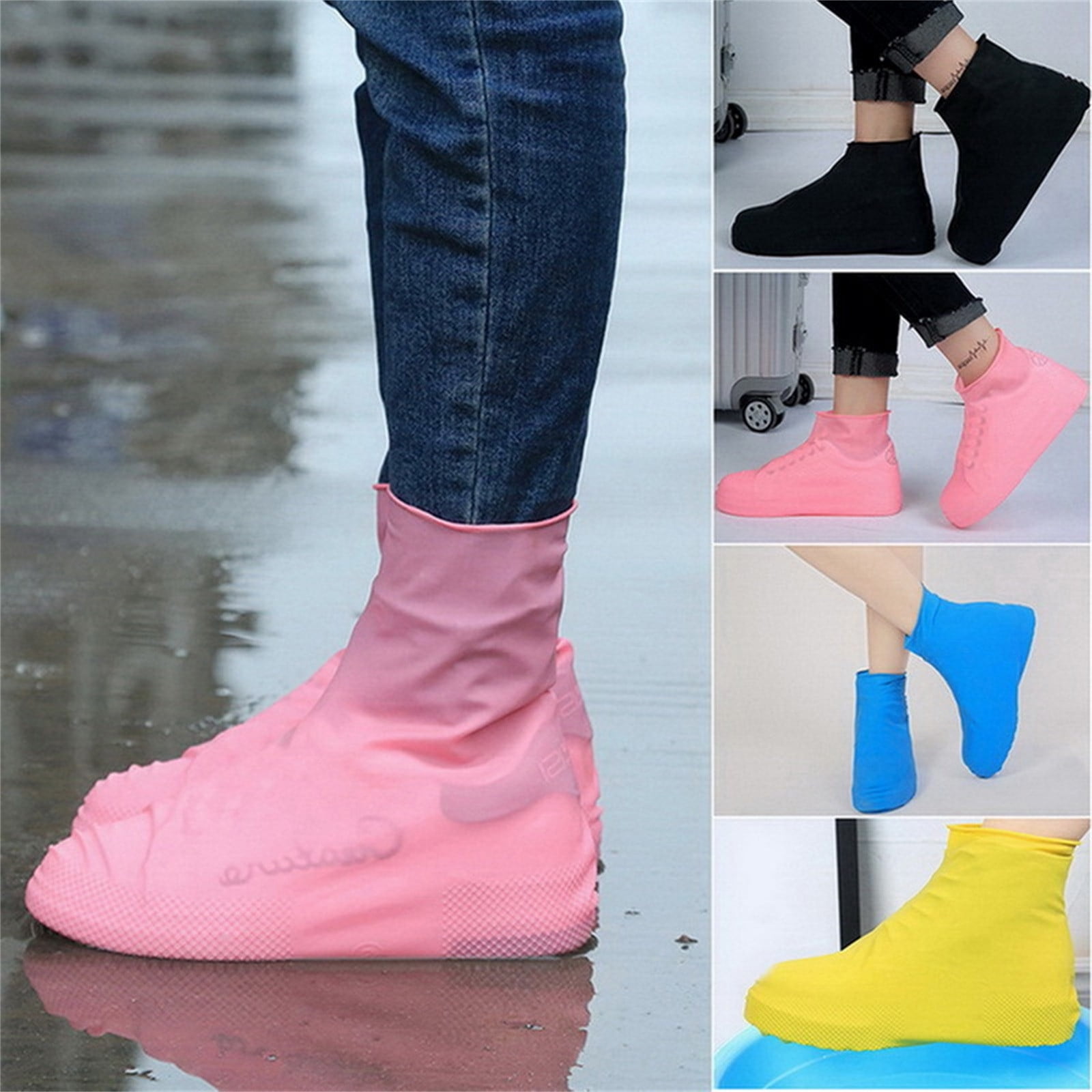 Floleo Waterproof Shoe Covers, Non-Slip Water Resistant Overshoes ...