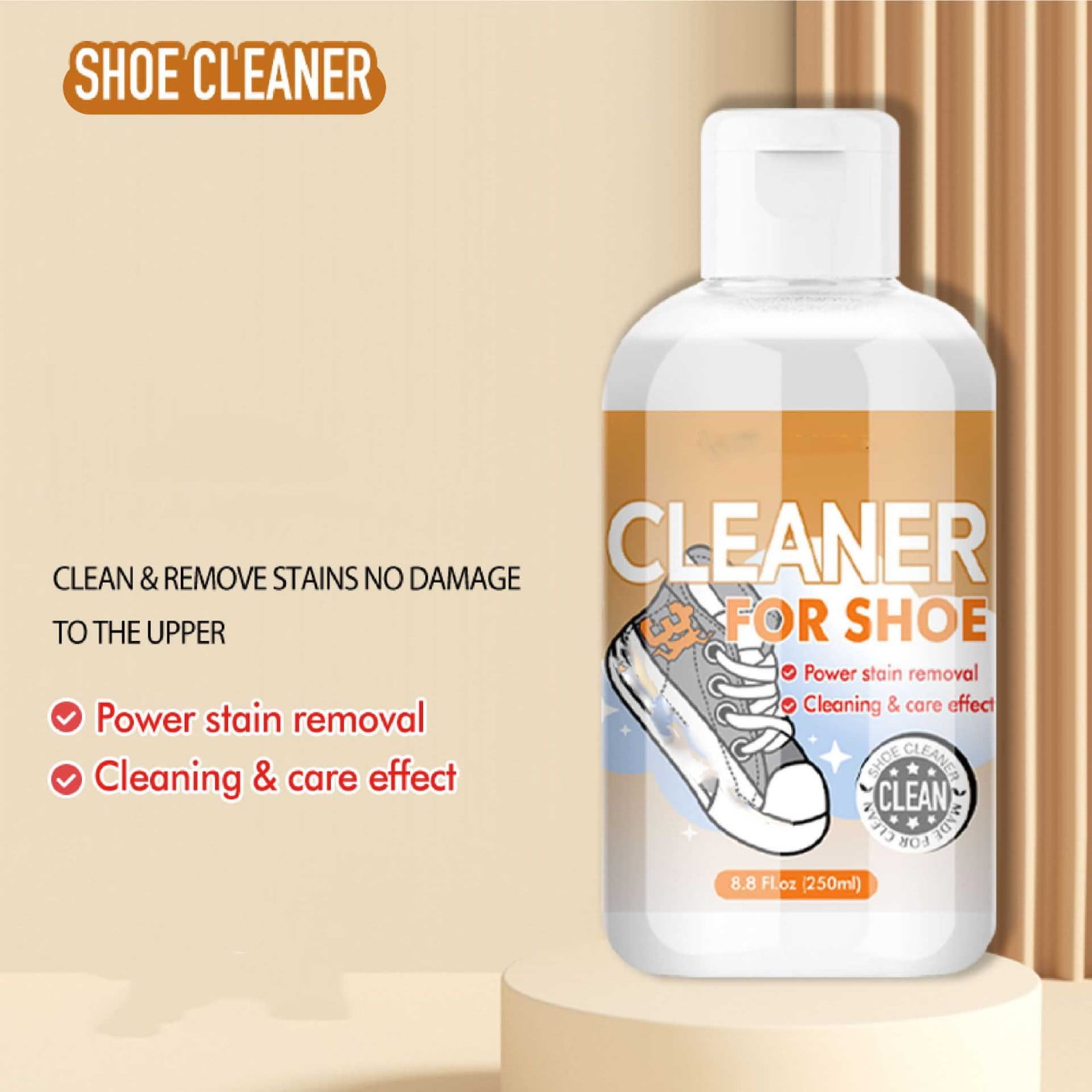 Floleo Whitening Shoe Cleaner Detergent 250ml-Powerful Stain Remover ...