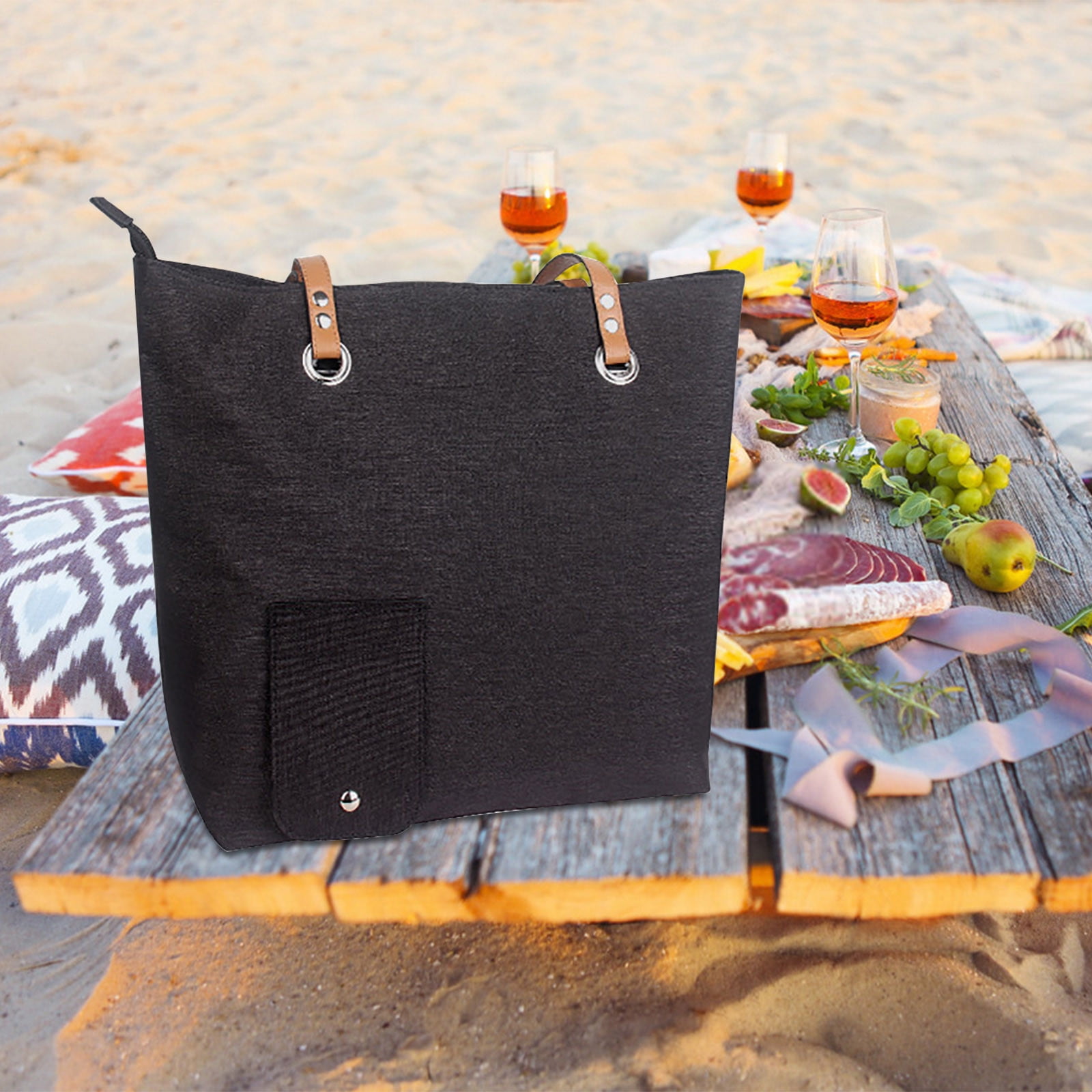 Floleo Wine Tote Bag With Hidden Dispenser, Insulated Large Wine ...