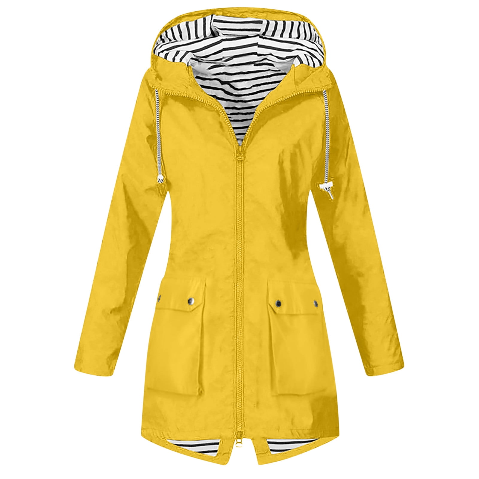 Floleo Women Waterproof Lightweight Rain Jacket Warm Windbreaker Long ...