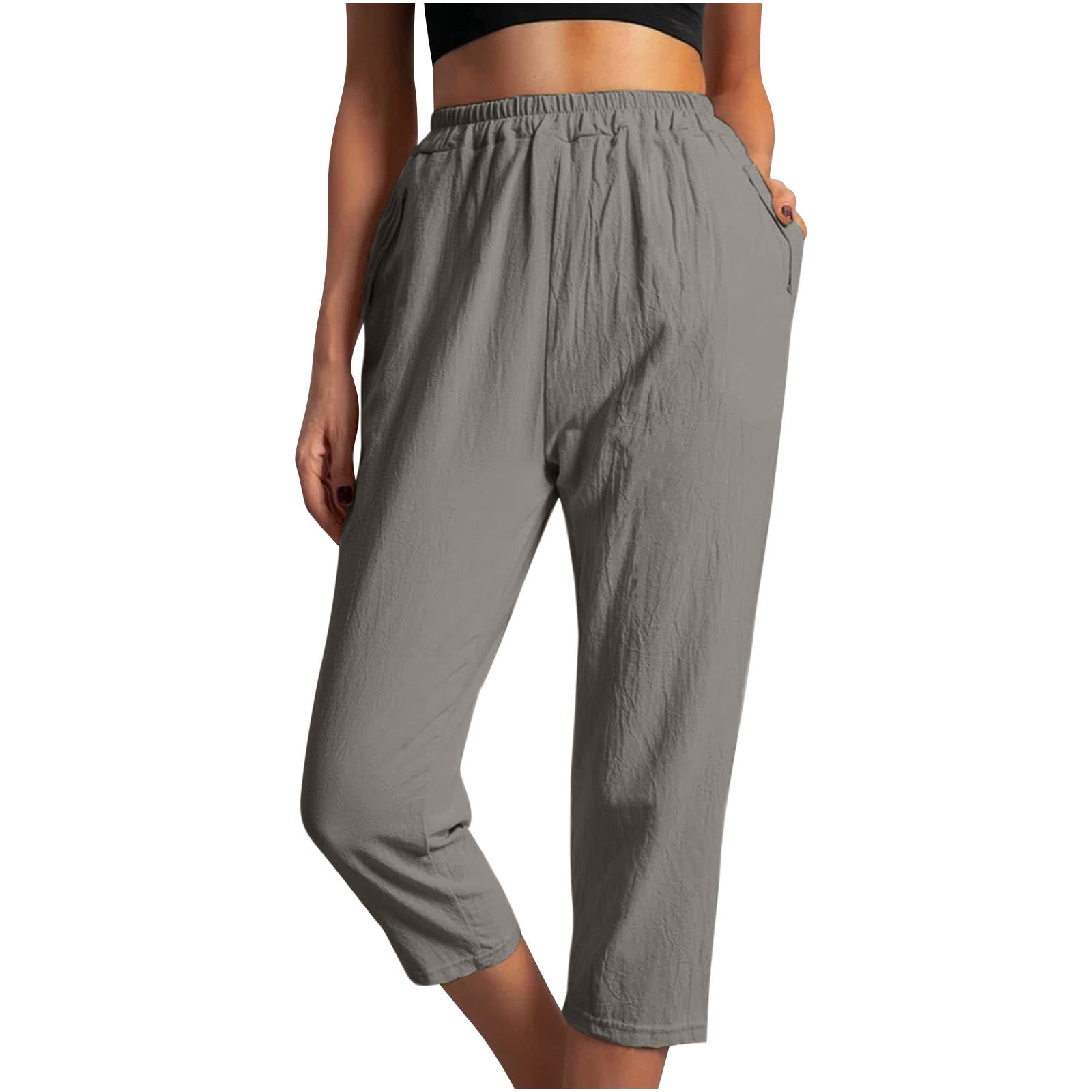 Floleo Women's Capris Leggings Clearance Summer Fall Women Casual Solid ...