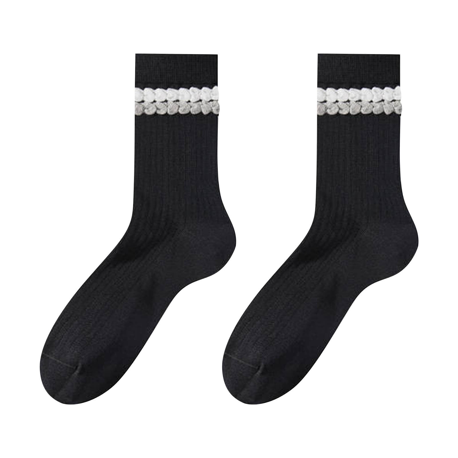 Floleo Women's Color Block Slouch Socks Cuff Mid Calf Style Spring ...
