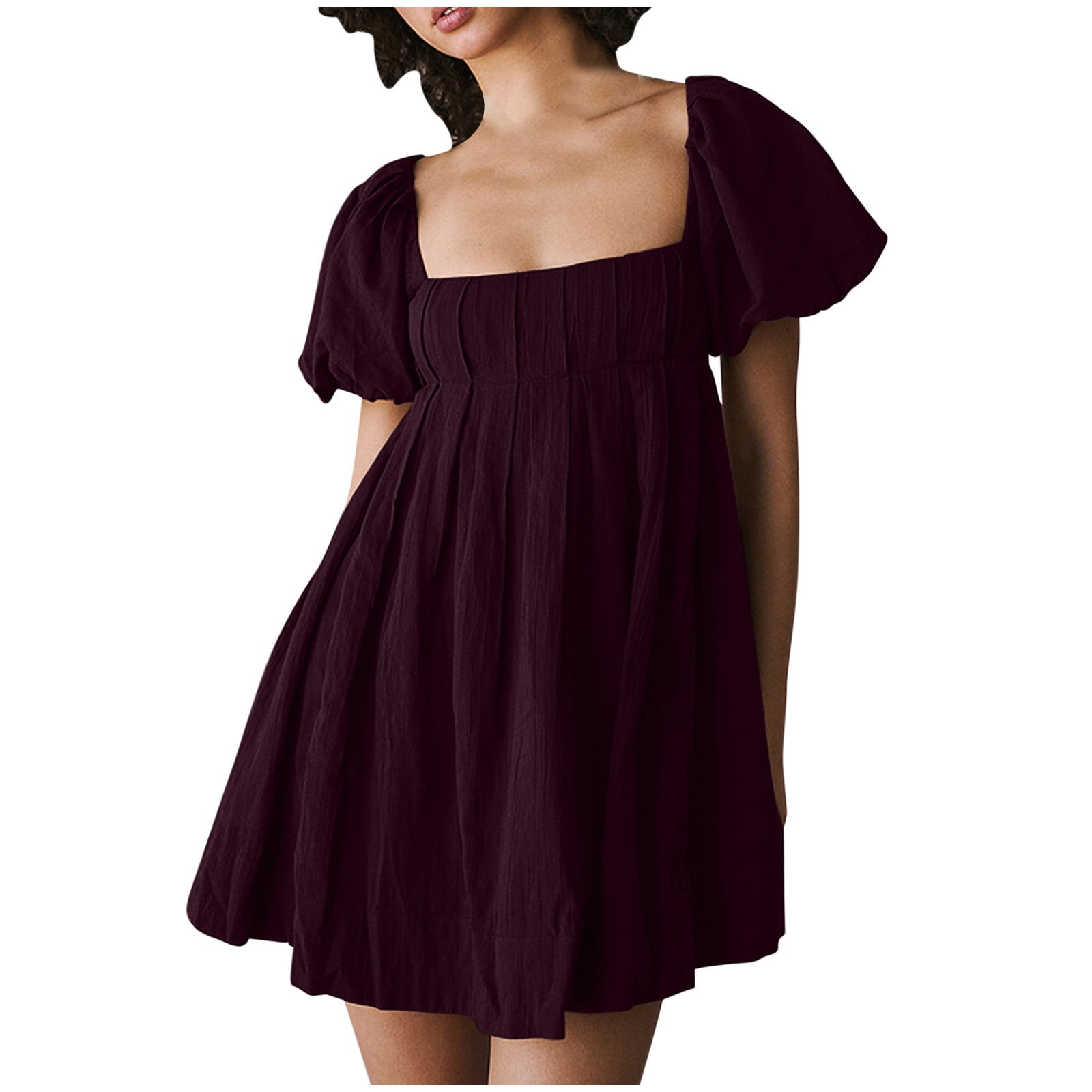 Floleo Women's Sleeveless V-Neck Ruffle Dress Summer Casual Tiered ...