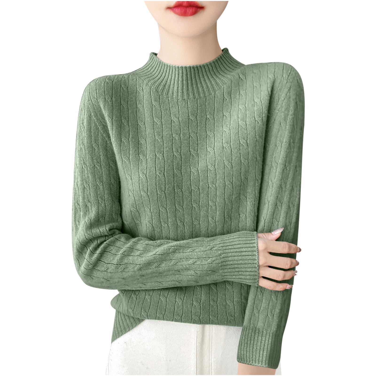 Floleo Women's Stylish Round Neck Pullover Sweater Flattering Fall ...