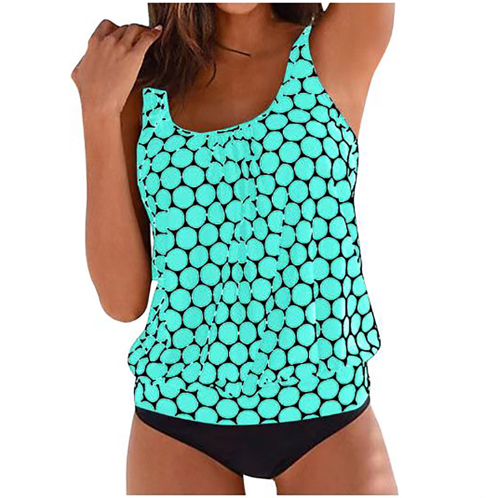 Floleo Womens Tankini Swimsuits Tummy Control Two Piece Bathing Suits